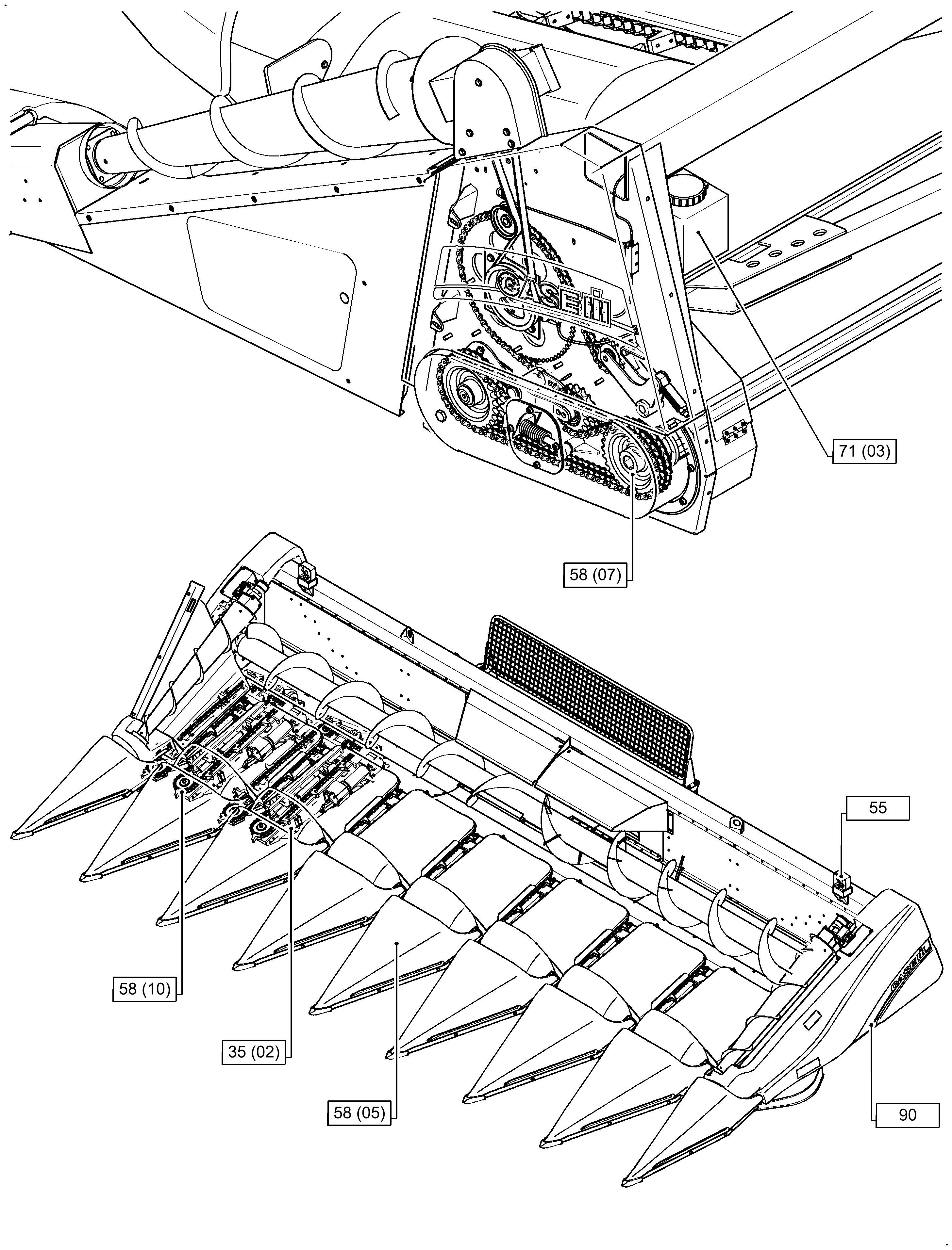 Case IH 2608XR - COMBINE CORN HEADER(11/06 - 12/14) Parts Diagrams