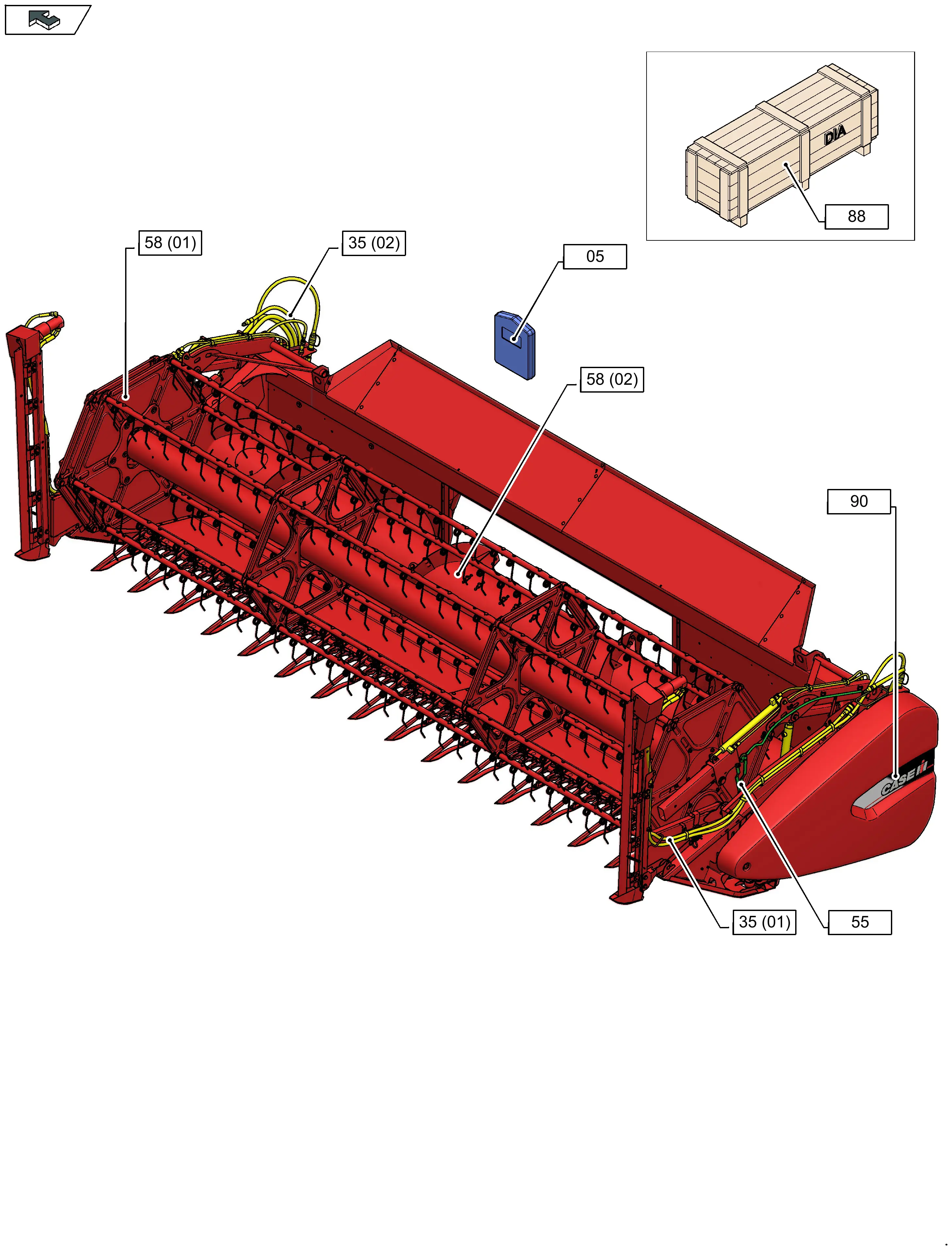 Case IH 3050-25FT L - GRAIN HEADER(09/12 - ) Parts Diagrams
