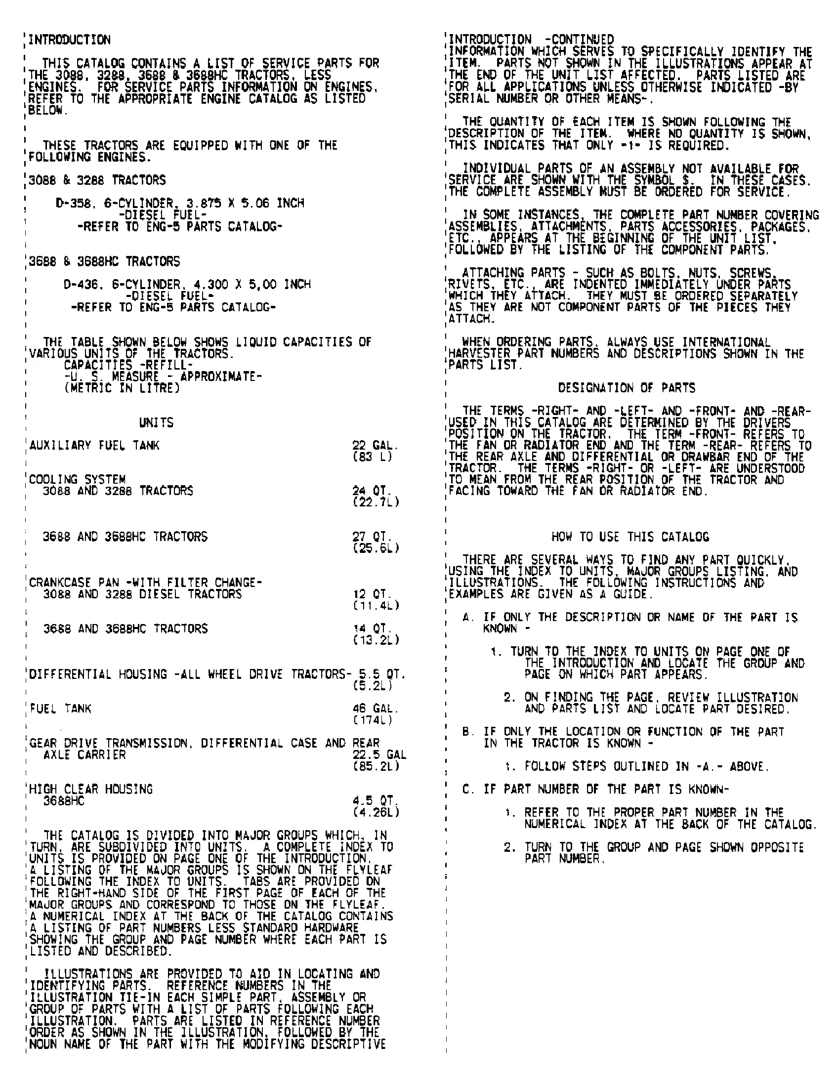 Case IH 3288 - INTERNATIONAL DIESEL TRACTOR(01/81 - 12/86) Parts Diagrams