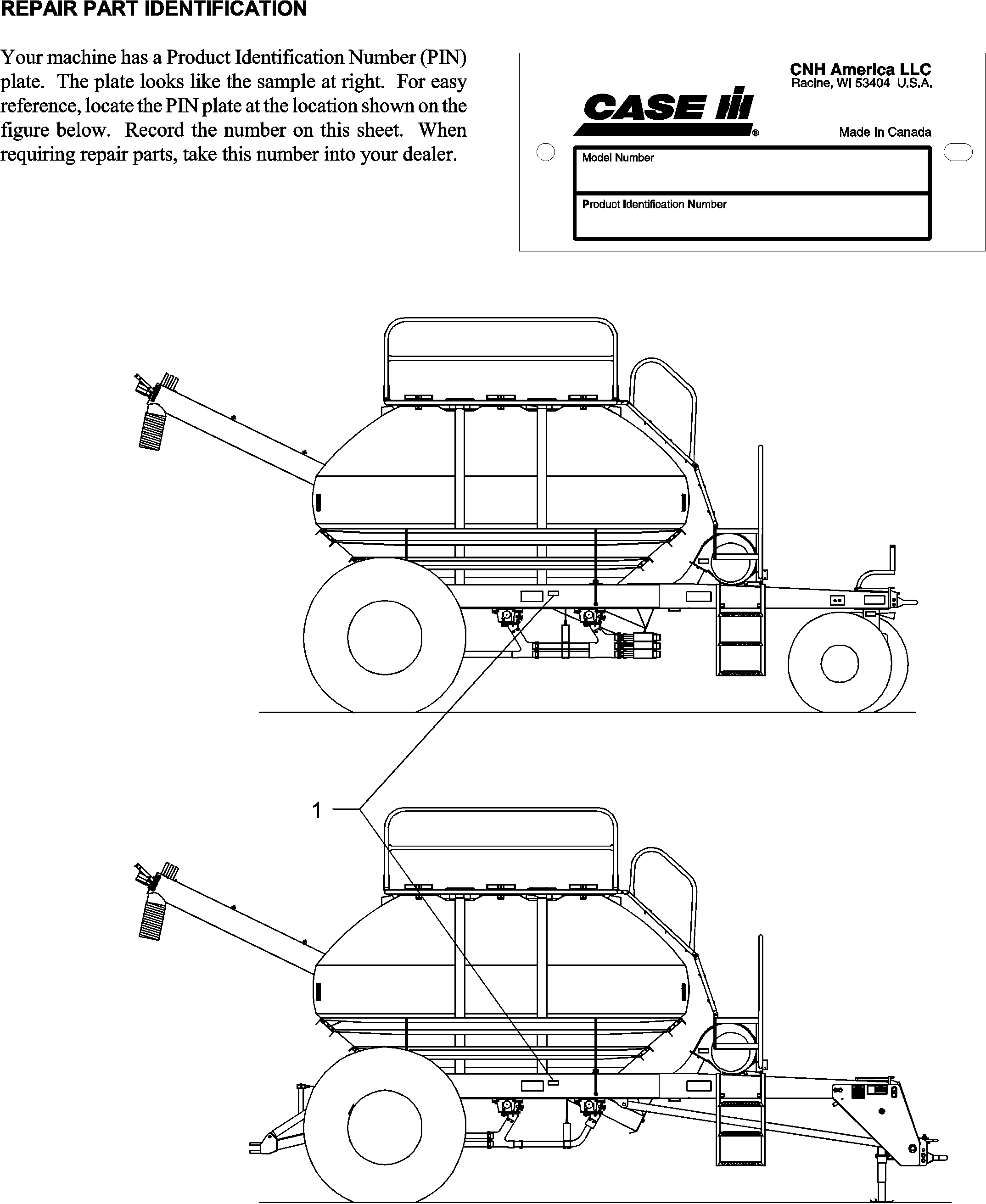 Case IH 3380 - PRECISION AIR CART(07/08 - 12/15) Parts Diagrams