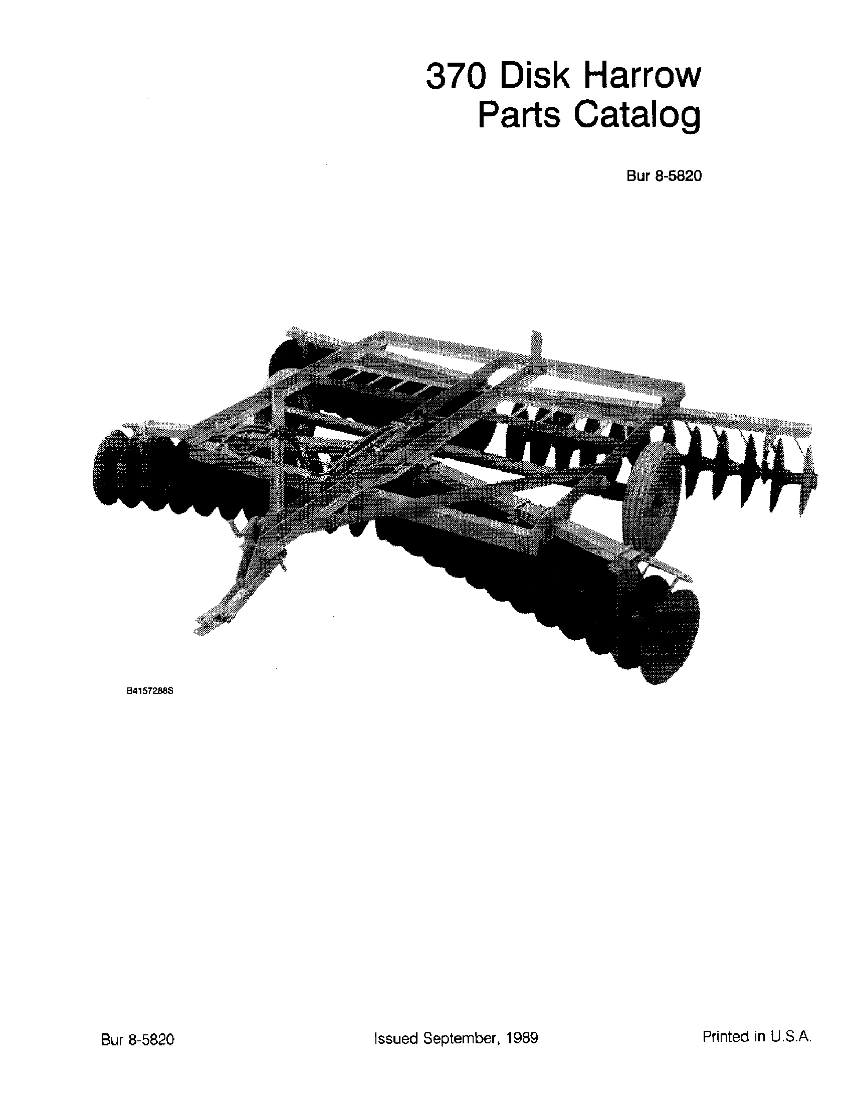 Case IH 370 - CASE IH DISK HARROW(01/80 - 12/86) Parts Diagrams