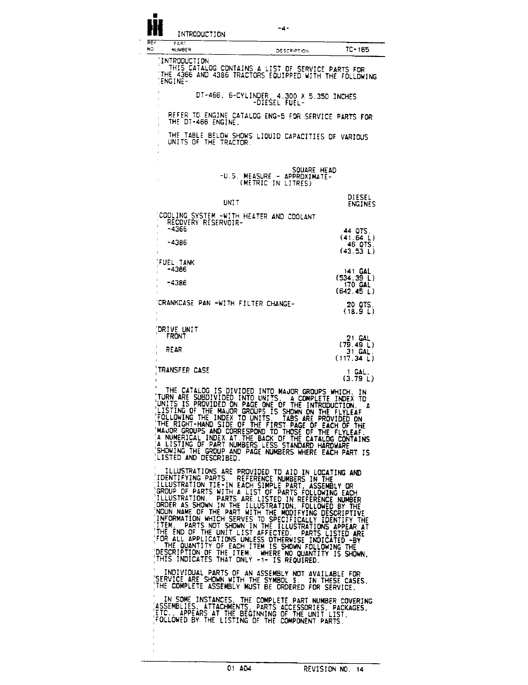 Case IH 4366 - INTERNATIONAL 4WD DIESEL TRACTOR(01/73 - 12/76) Parts ...