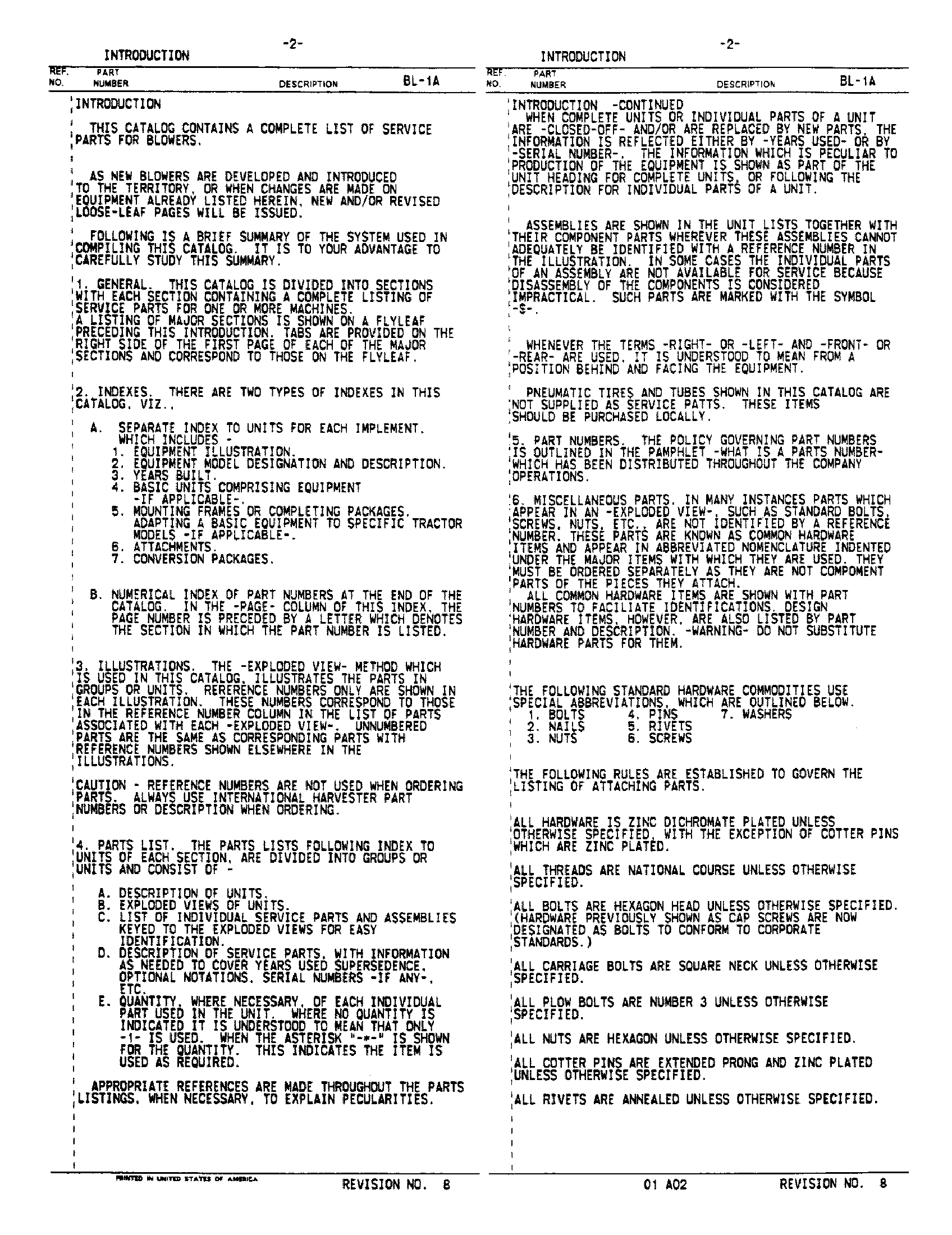 Case IH 48 - INTERNATIONAL HARVESTER BLOWER(01/73 - 12/10) Parts Diagrams