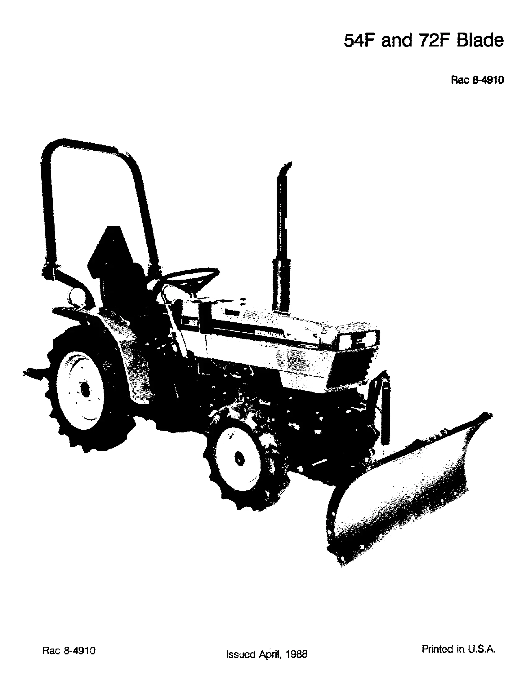 Case IH 54F - CASE IH BLADE(01/68 - 12/93) Parts Diagrams