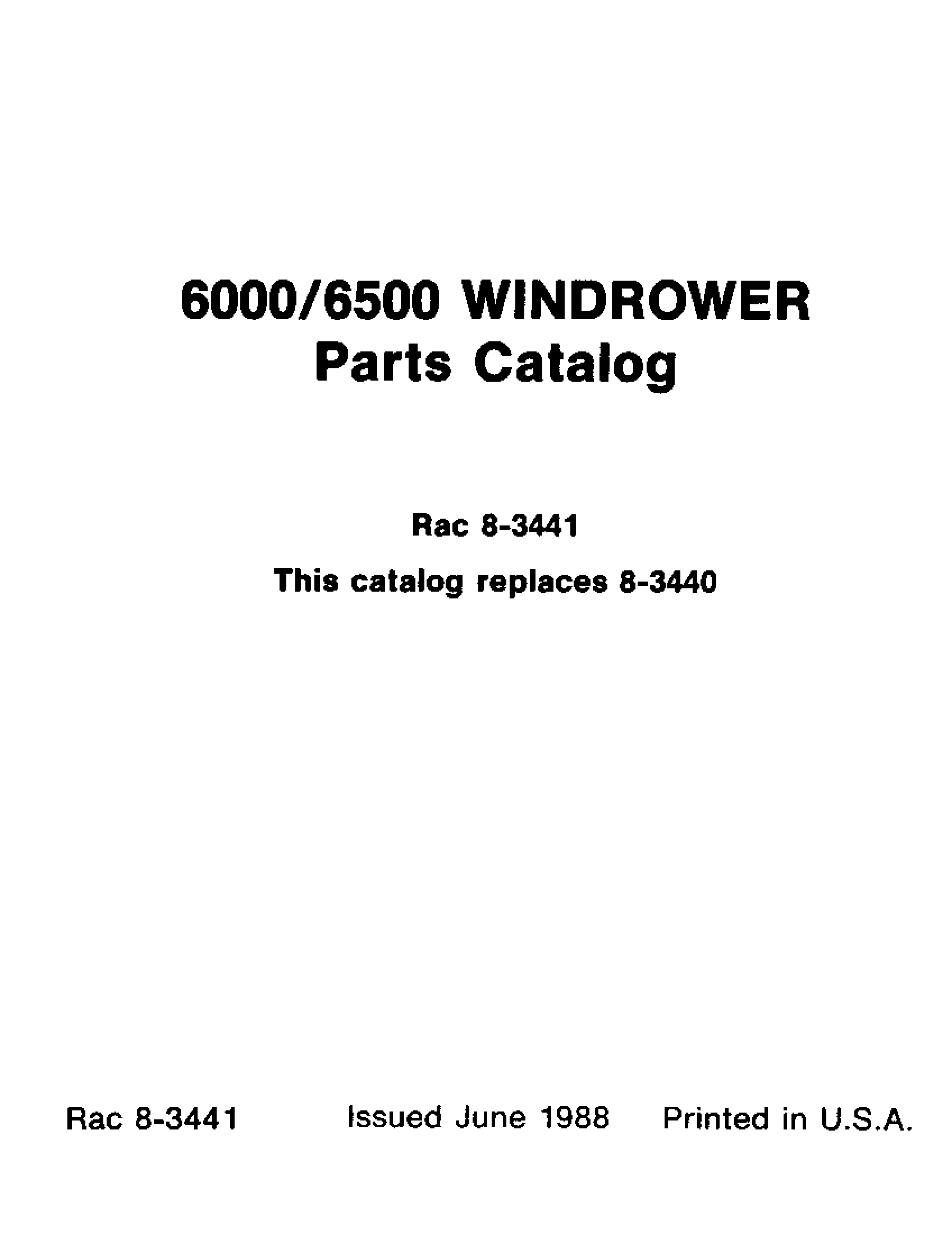 Case IH 6000 - CASE IH SELF-PROPELLED WINDROWER(01/83 - 12/88) Parts ...