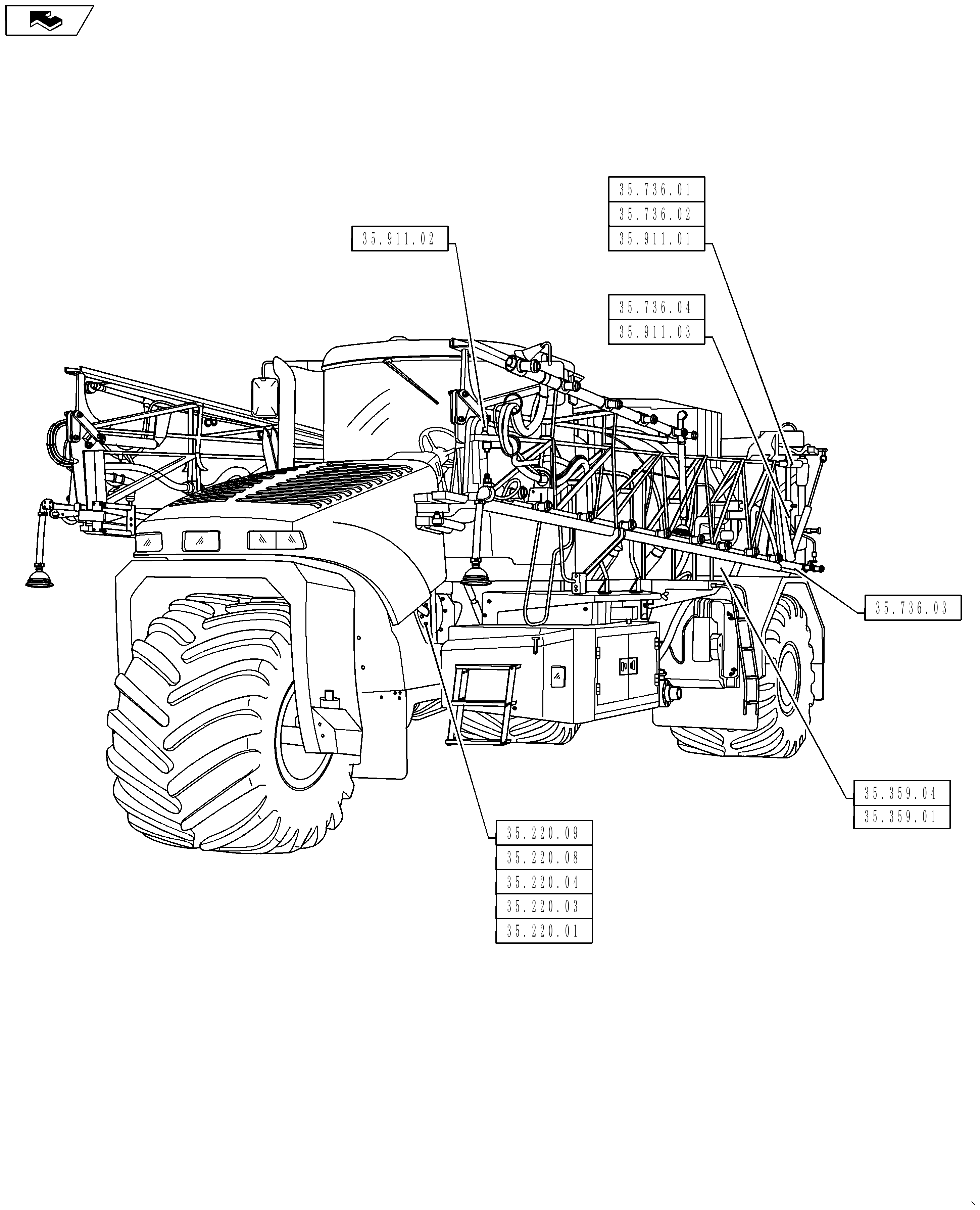 Case IH 610 - LIQUID SYSTEM APPLICATOR - 2012(01/12 - ) Parts Diagrams
