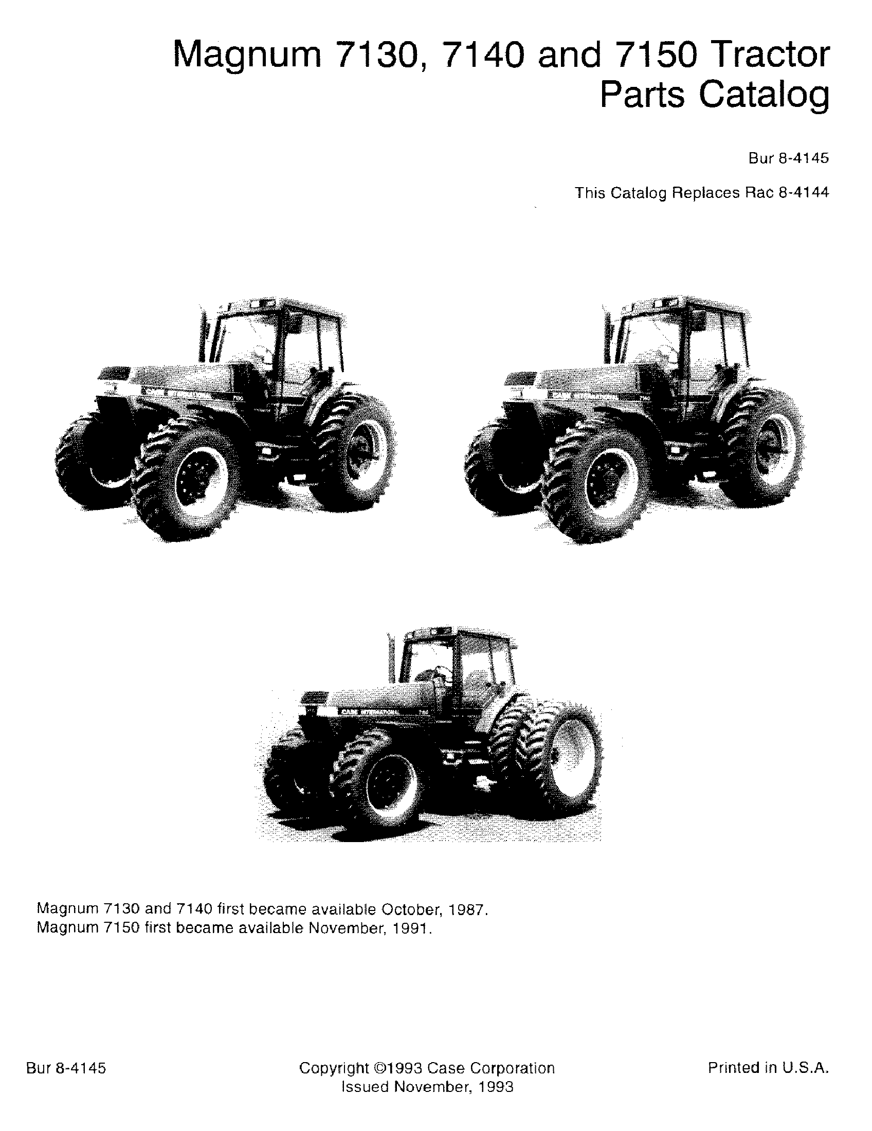 Case IH 7140 - CASE IH MAGNUM TRACTOR (NORTH AMERICA)(10/87 - 12/93 ...