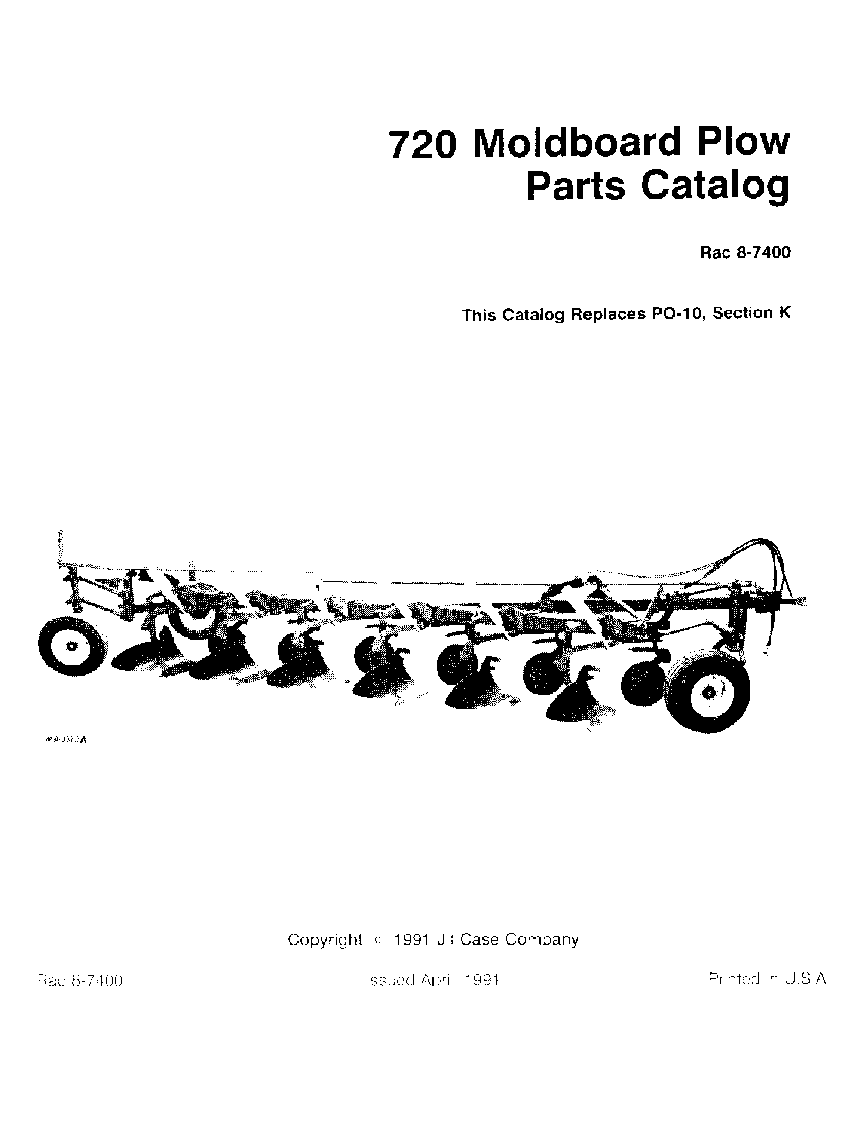 Case IH 720 - CASE IH MOLDBOARD PLOW(01/78 - 12/91) Parts Diagrams