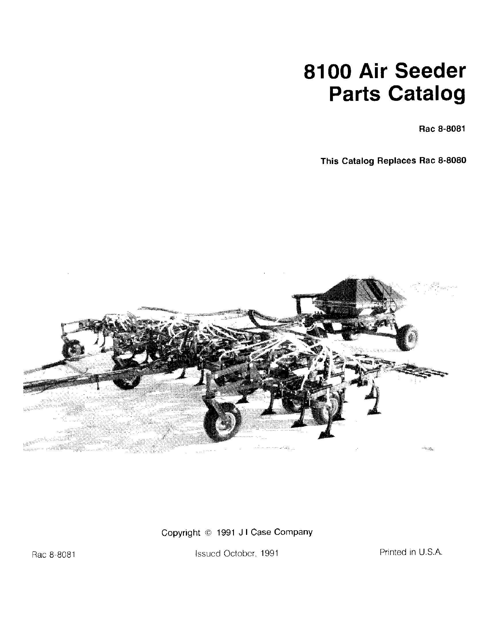 Case IH 8100 - CASE IH AIR SEEDER(08/91 - 12/92) Parts Diagrams