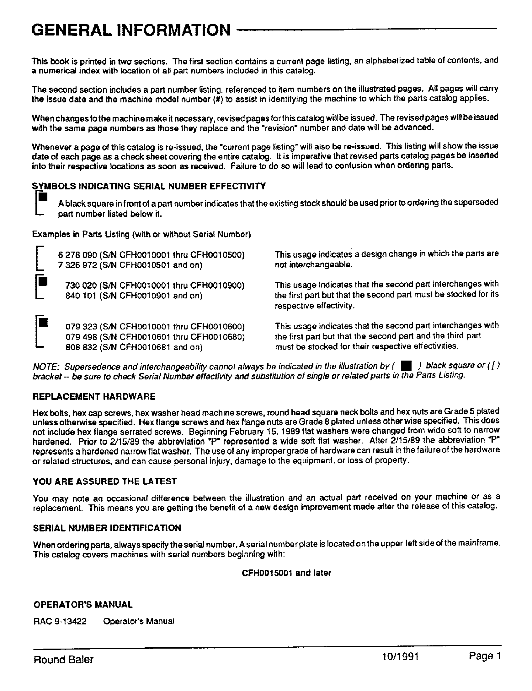 Case IH 8450 - CASE IH ROUND BALER(01/88 - 12/93) Parts Diagrams