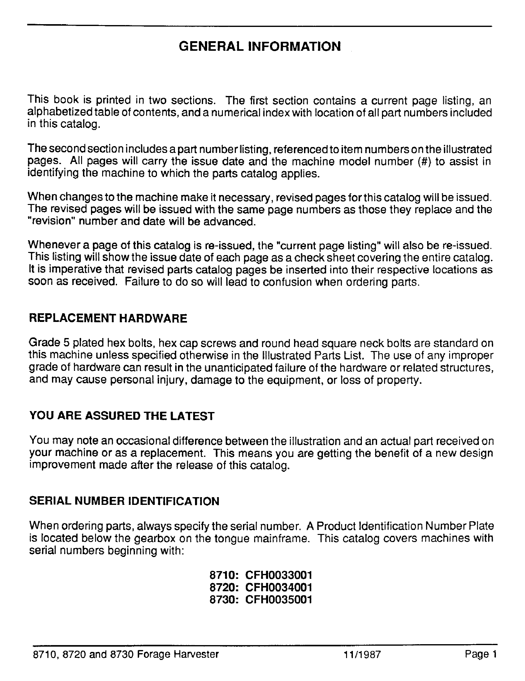 Case IH 8730 - FORAGE HARVESTER(01/88 - 12/91) Parts Diagrams