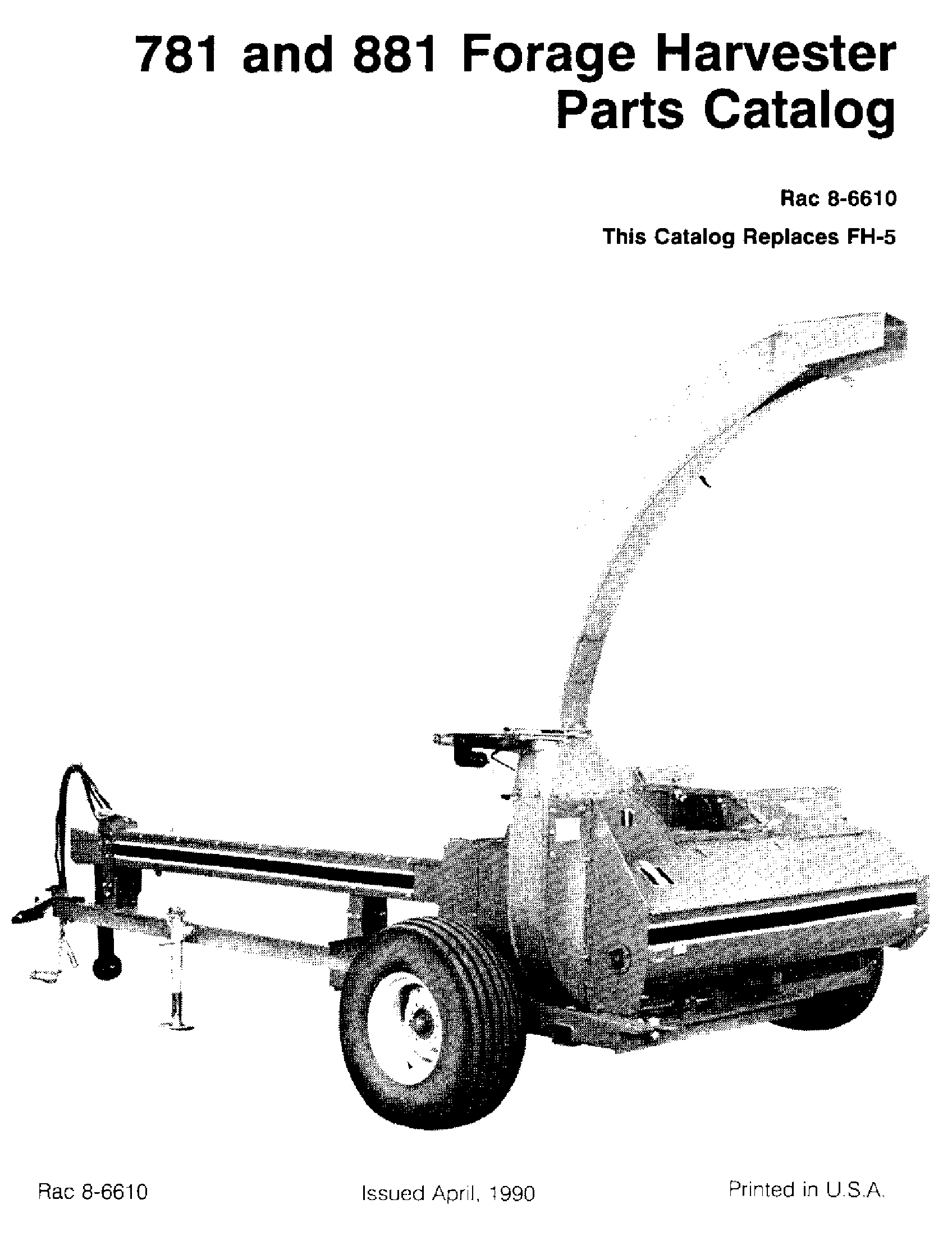 Case IH 881 - INTERNATIONAL HARVESTER PULL-TYPE FORAGE HARVESTER(01/81 ...