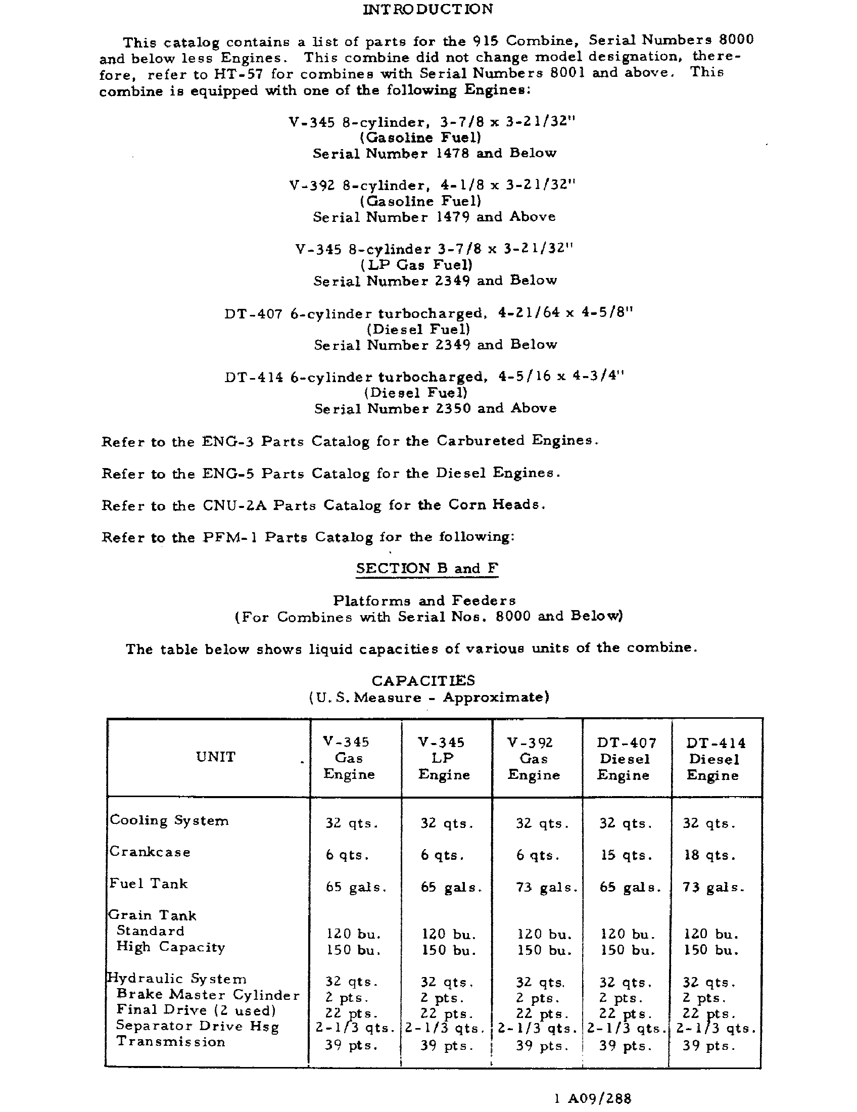 Case IH 915 - INTERNATIONAL HARVESTER COMBINE (S/N 8000 & BEFORE)(01/69 ...