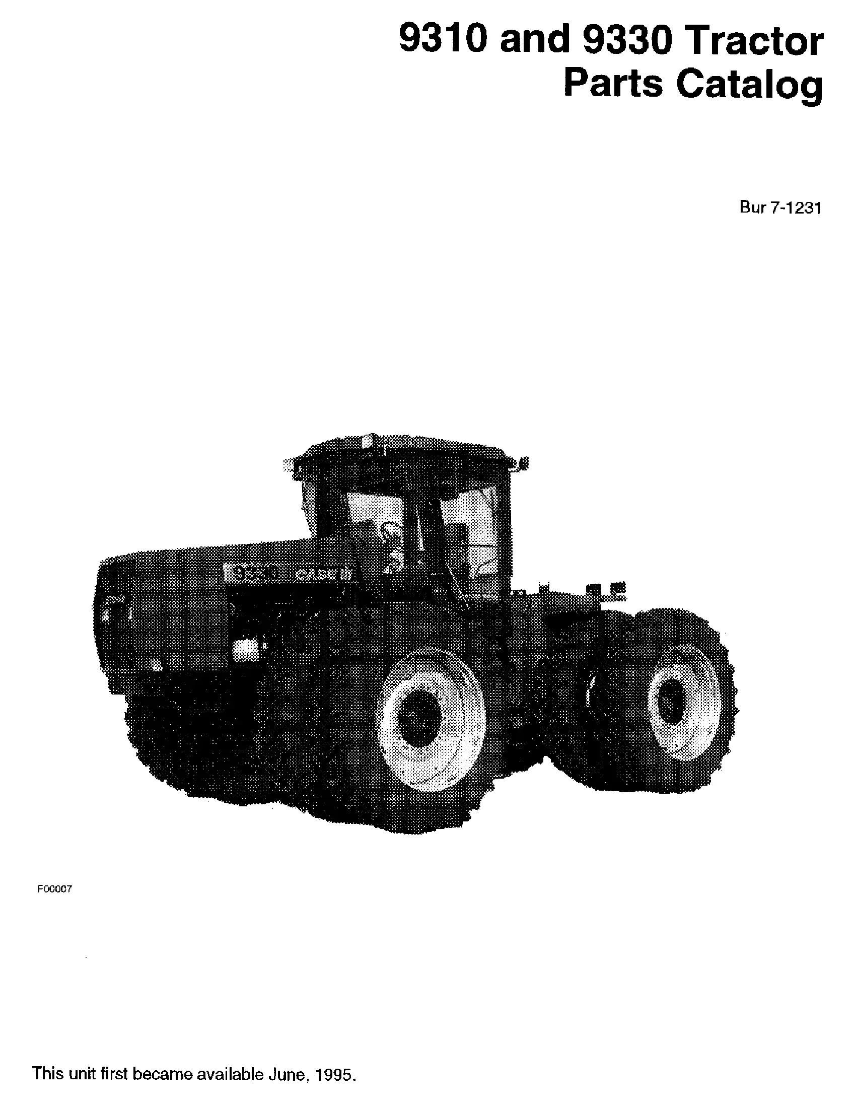 Case IH 9330 - CASE IH 4WD TRACTOR(01/96 - 08/00) Parts Diagrams
