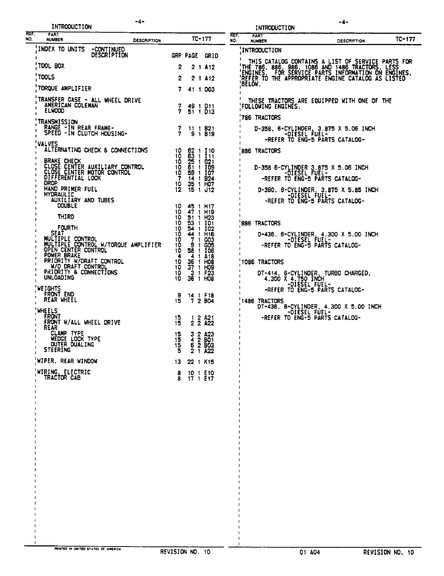 Case IH 986 - INTERNATIONAL DIESEL TRACTOR(01/76 - 12/79) Parts Diagrams