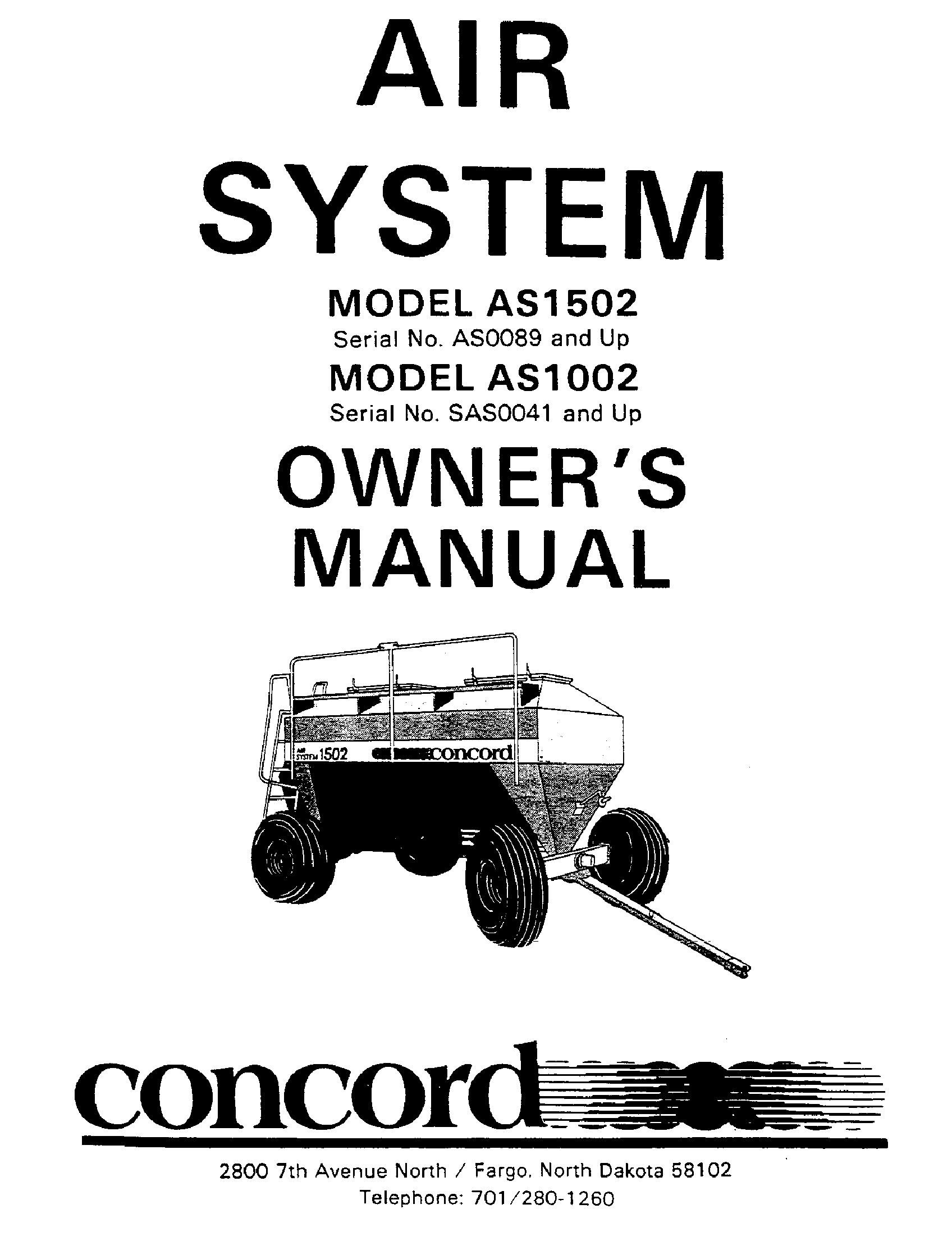 Case IH AS1002 - CONCORD AIR SYSTEM(01/81 - 12/01) Parts Diagrams