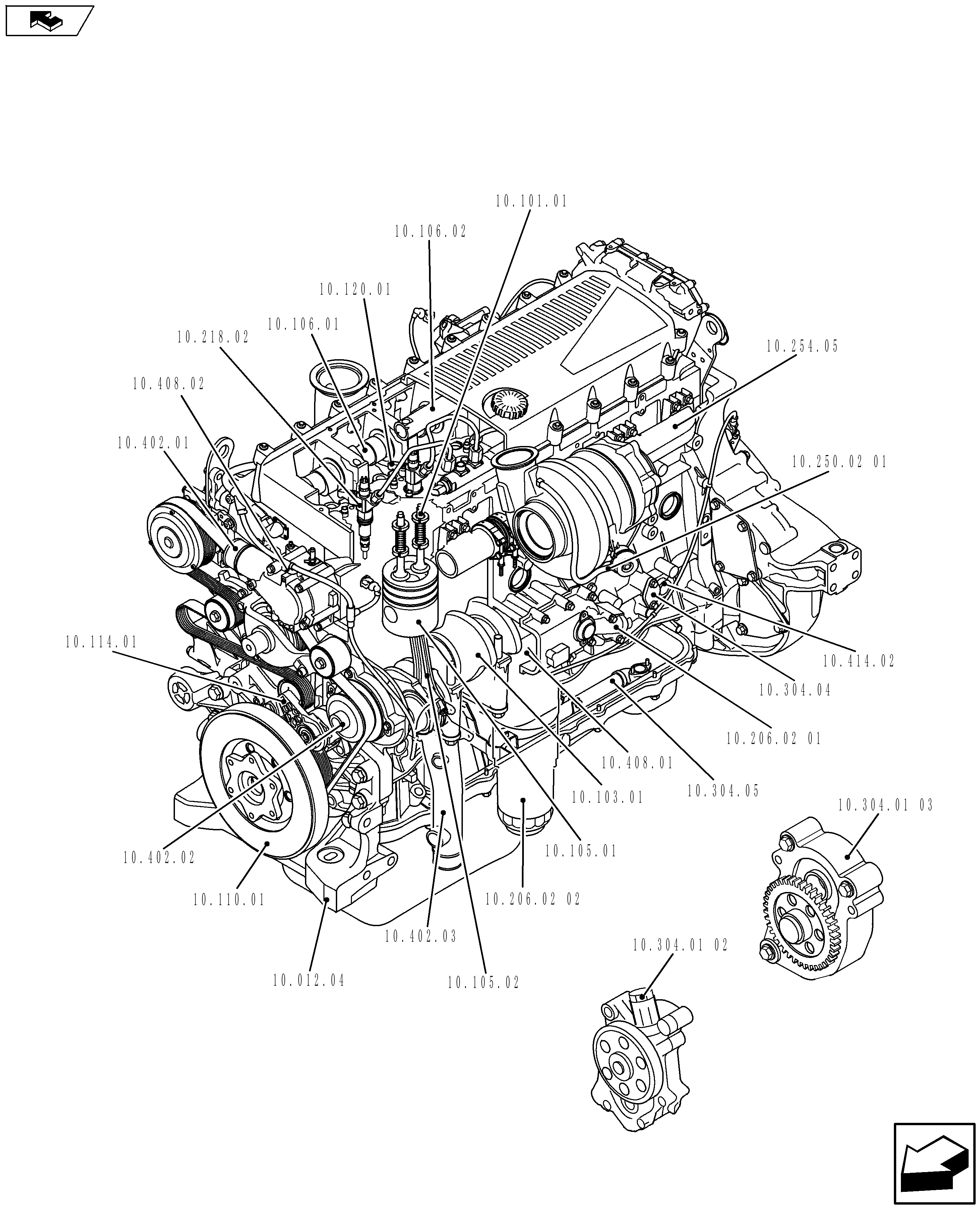 Case IH F3BFA613A E001 - ENGINE 504384982 - 84250907 W/BRAKE(02/10 - 12 ...