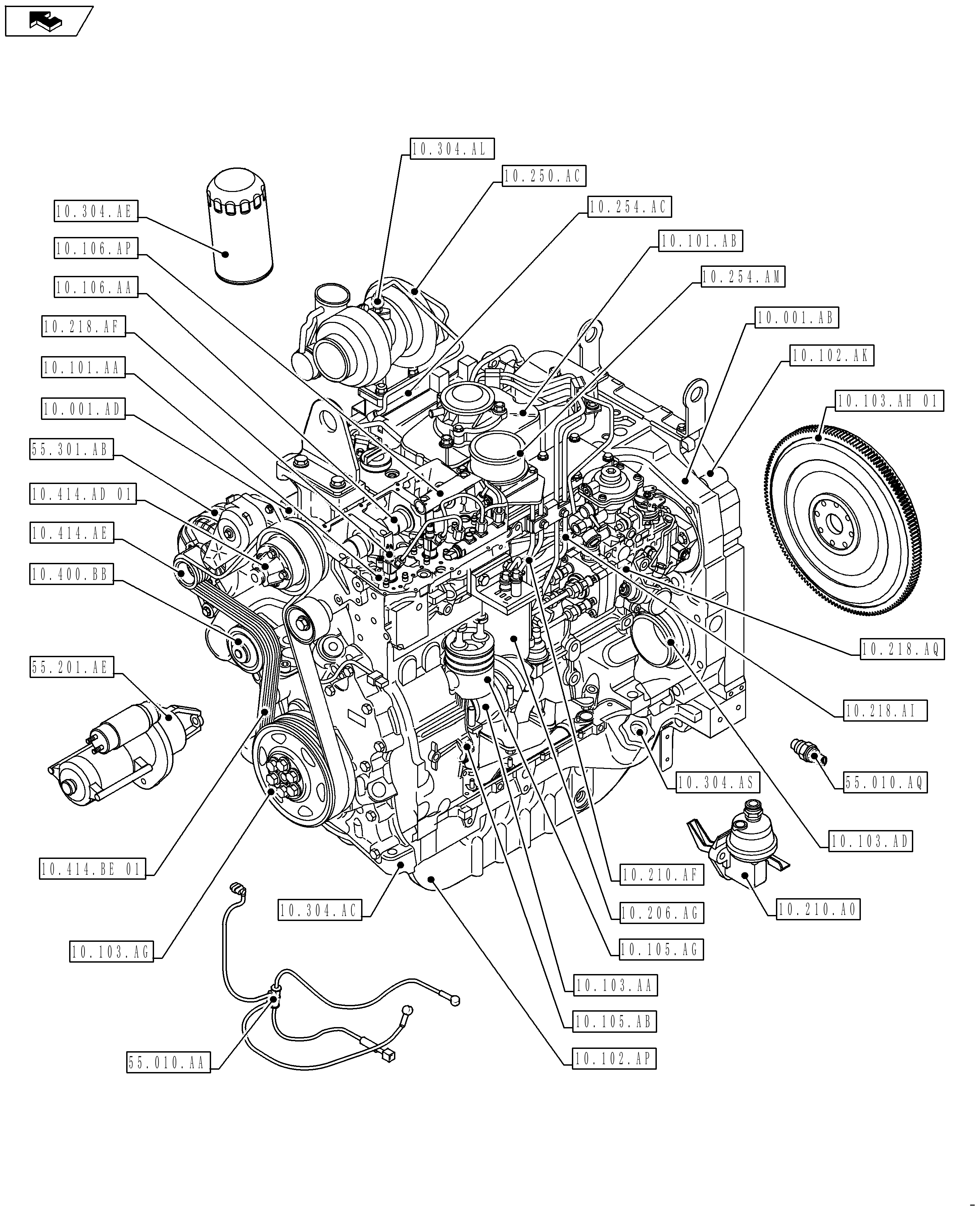 Case IH F4CE9484L J600 - ENGINE 504151486 - 87334303(07/07 - 12/12 ...