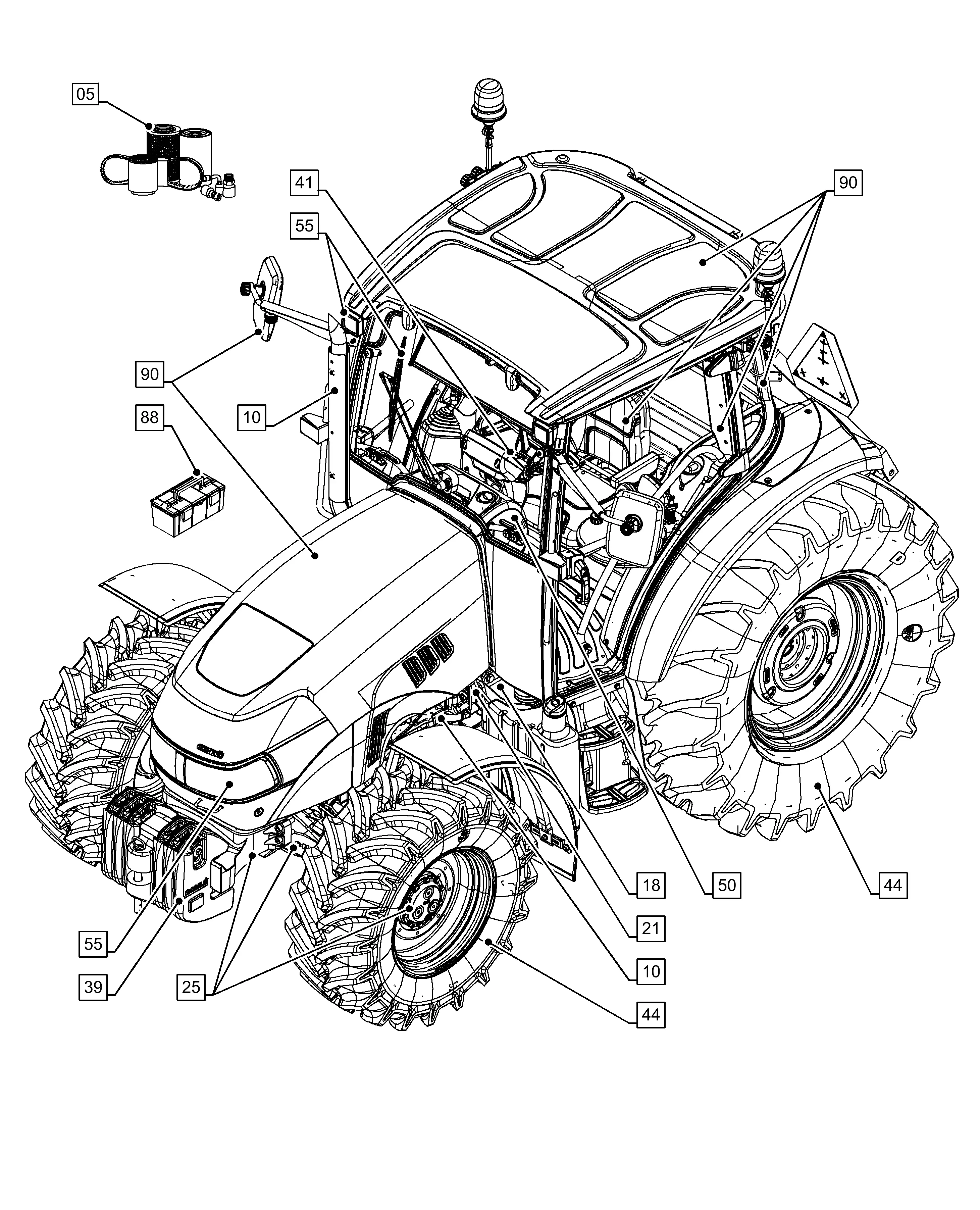 Case IH FARMALL 100C - TRACTOR - TIER 4B (NA)(01/15 - 11/17) Parts Diagrams