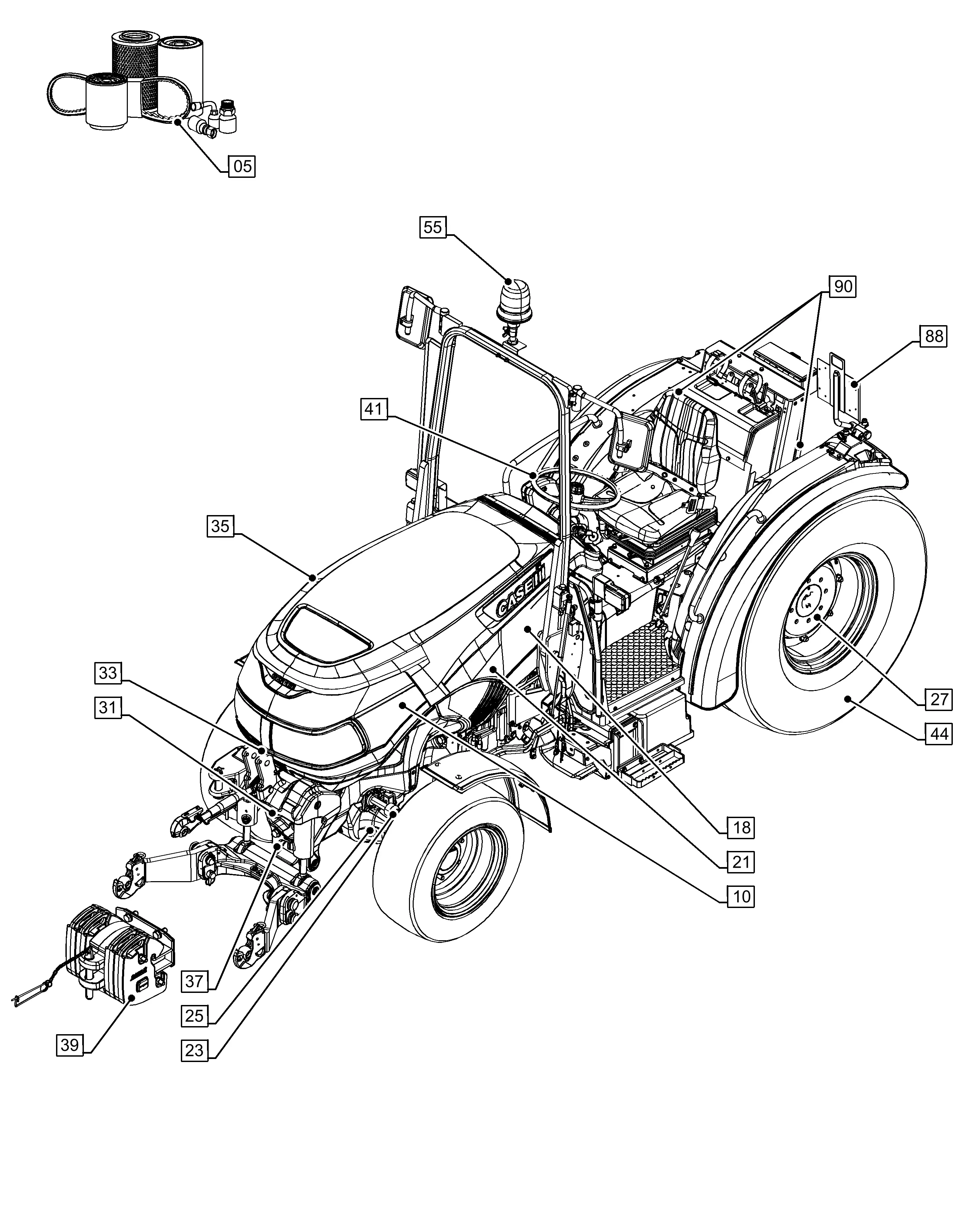 Case IH FARMALL 100V - SPECIAL TRACTOR - L/CAB - TIER 4A - MY18(09/17 ...