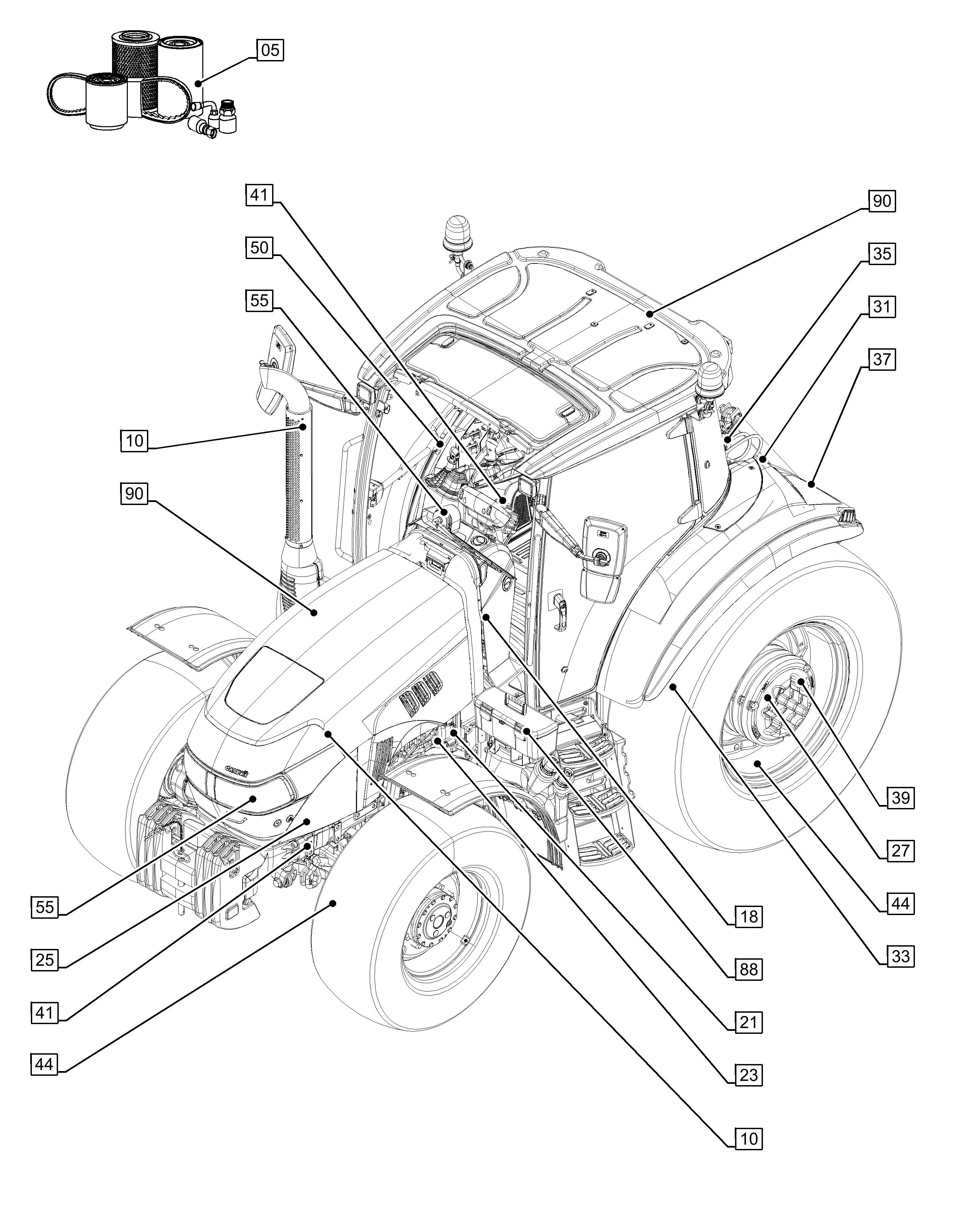 Case IH FARMALL 110U - TRACTOR - TIER 4B.(10/17 - ) Parts Diagrams