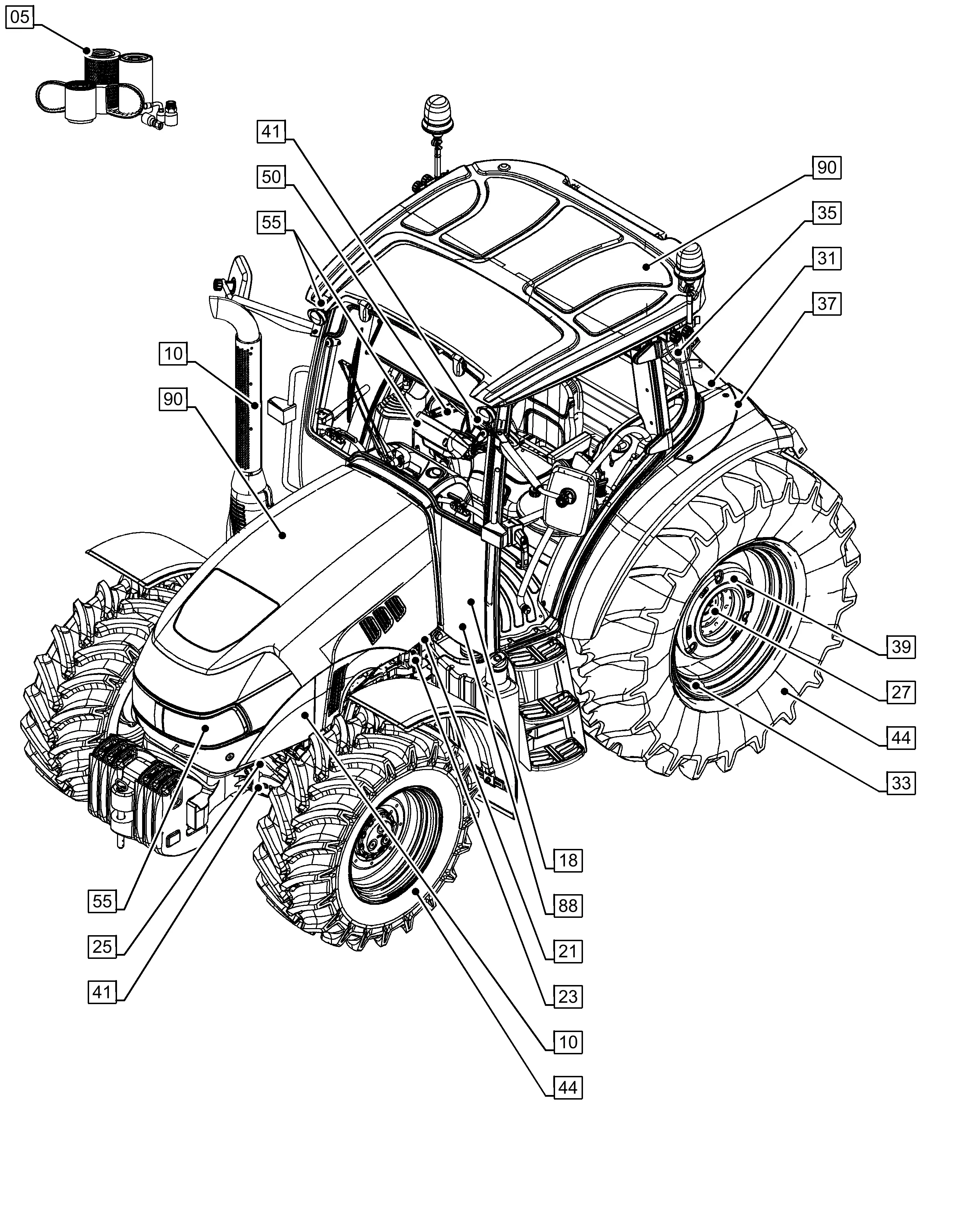 Case IH FARMALL 120U - TRACTOR - TIER 4B.(11/15 - 10/17) Parts Diagrams