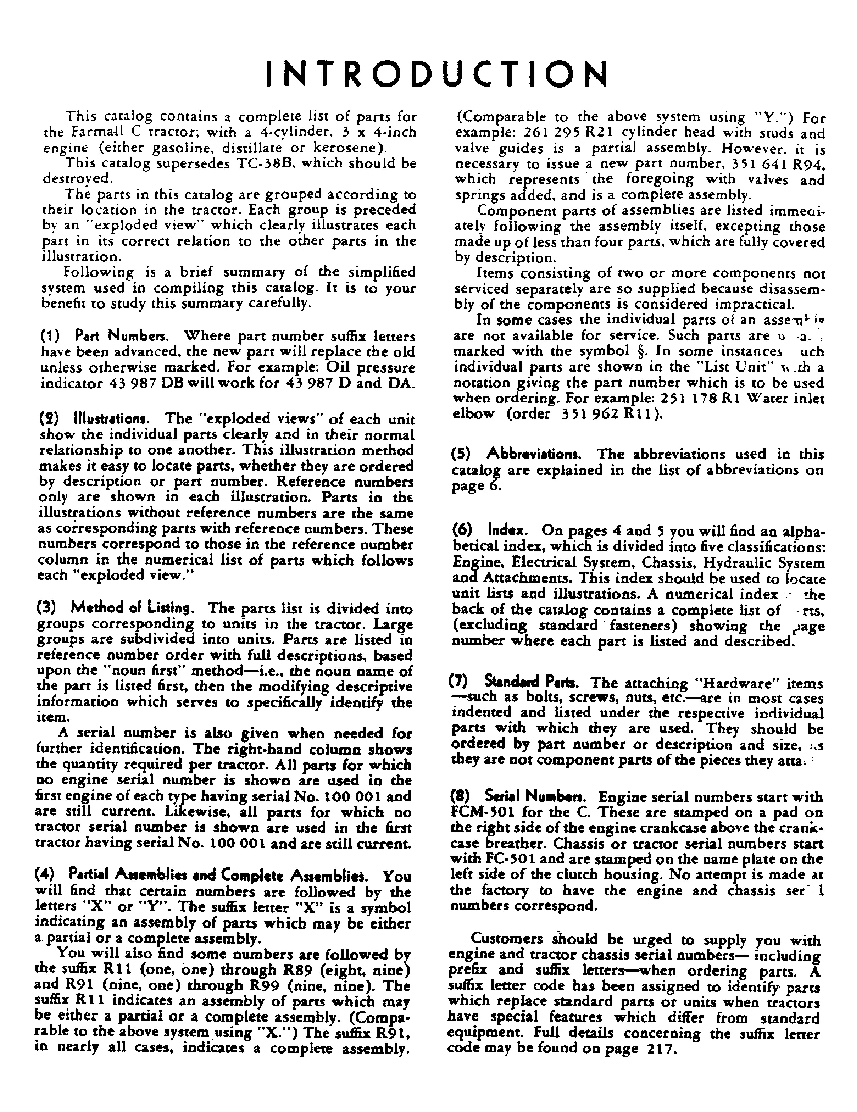 Case IH FARMALL C - TRACTOR(01/48 - 12/51) Parts Diagrams