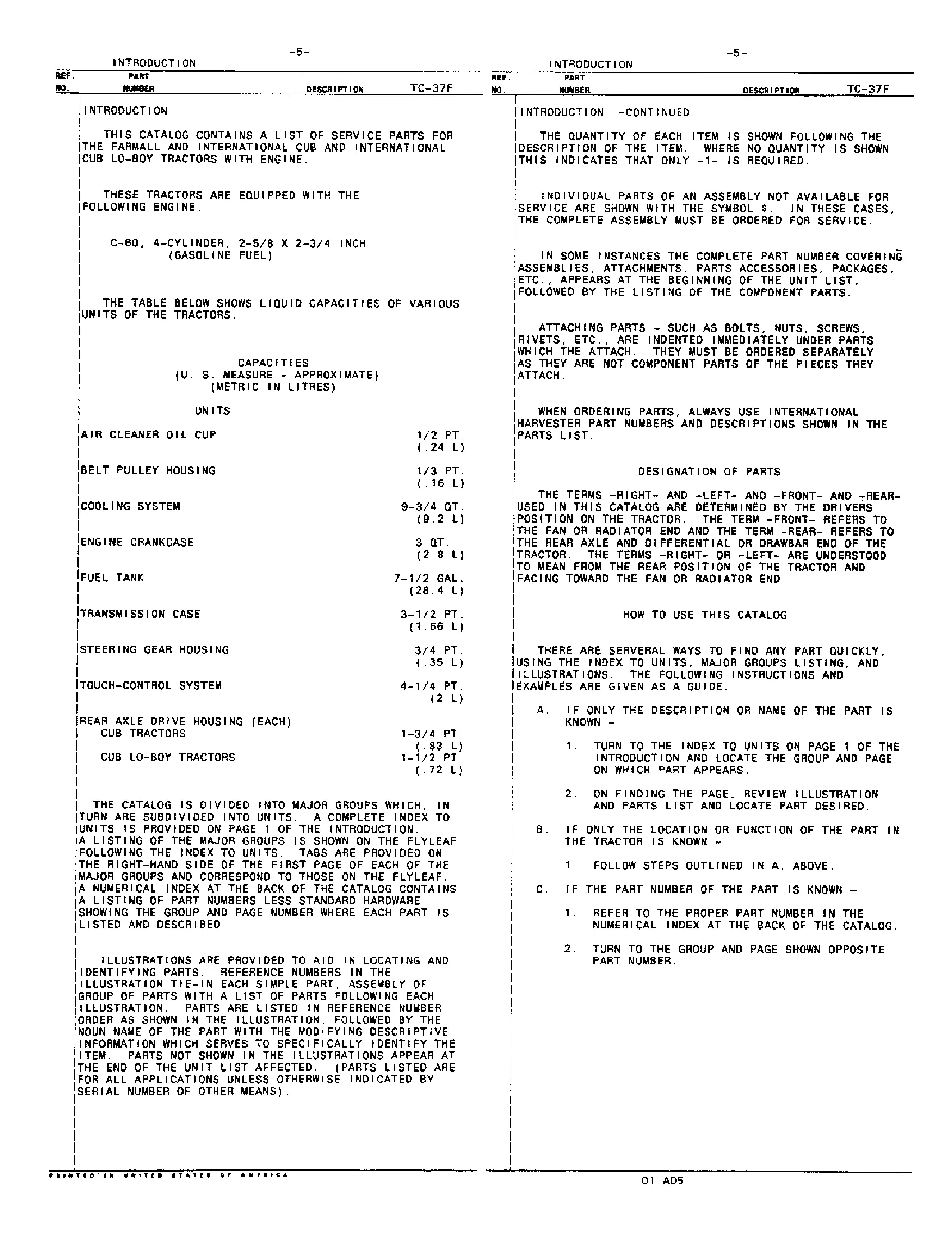 Case IH FARMALL CUB - TRACTOR(01/47 - 12/53) Parts Diagrams
