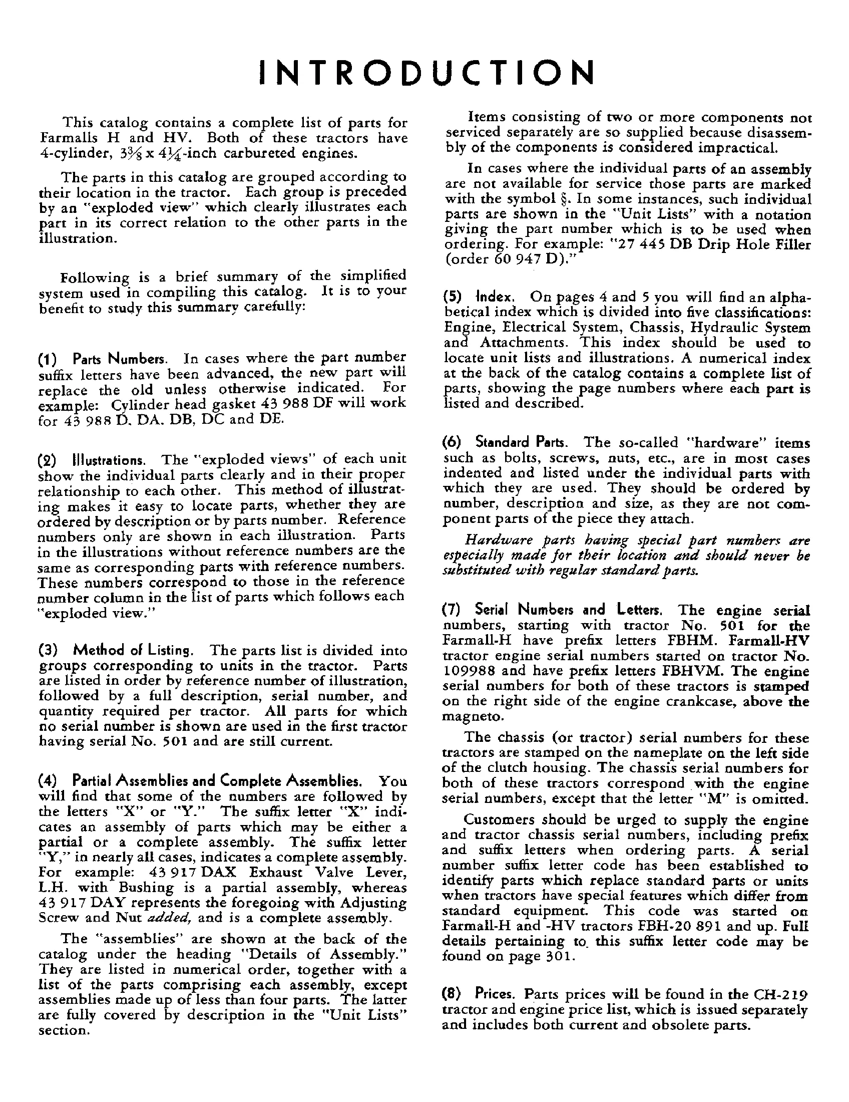 Case IH FARMALL H - TRACTOR(01/39 - 12/53) Parts Diagrams