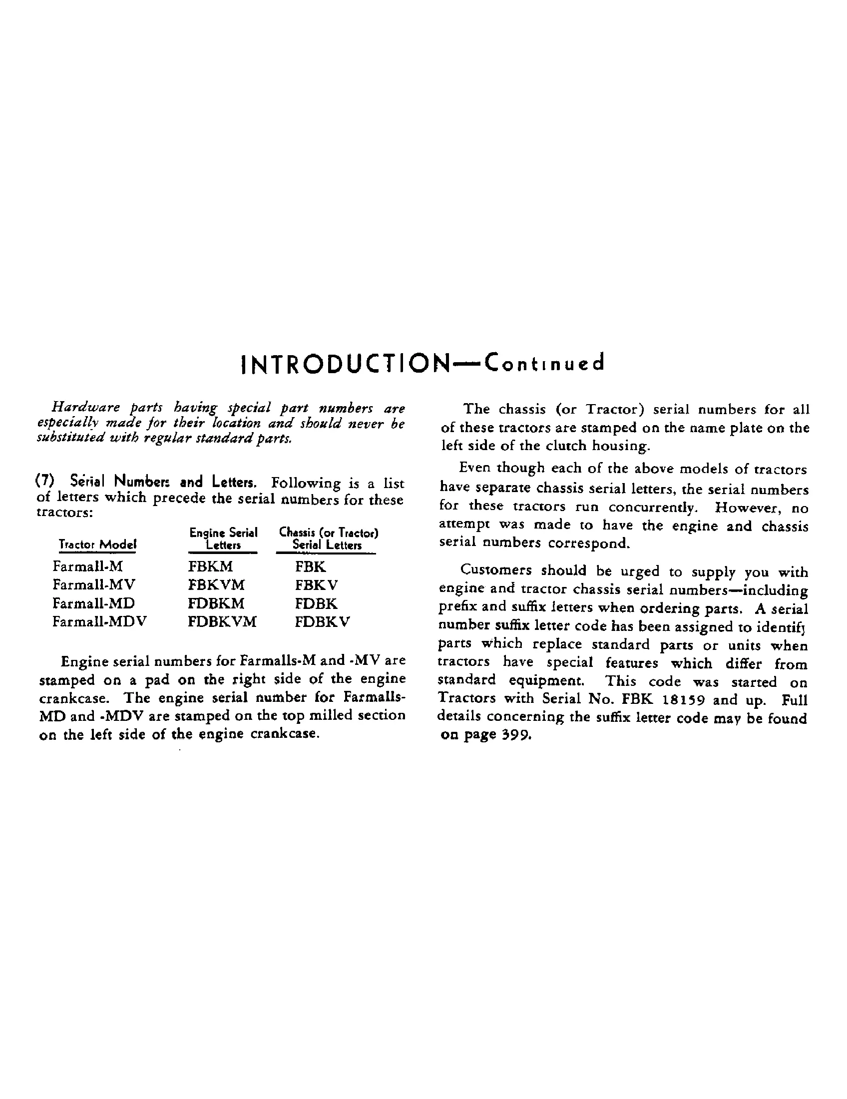 Case IH FARMALL M - TRACTOR(01/39 - 12/52) Parts Diagrams