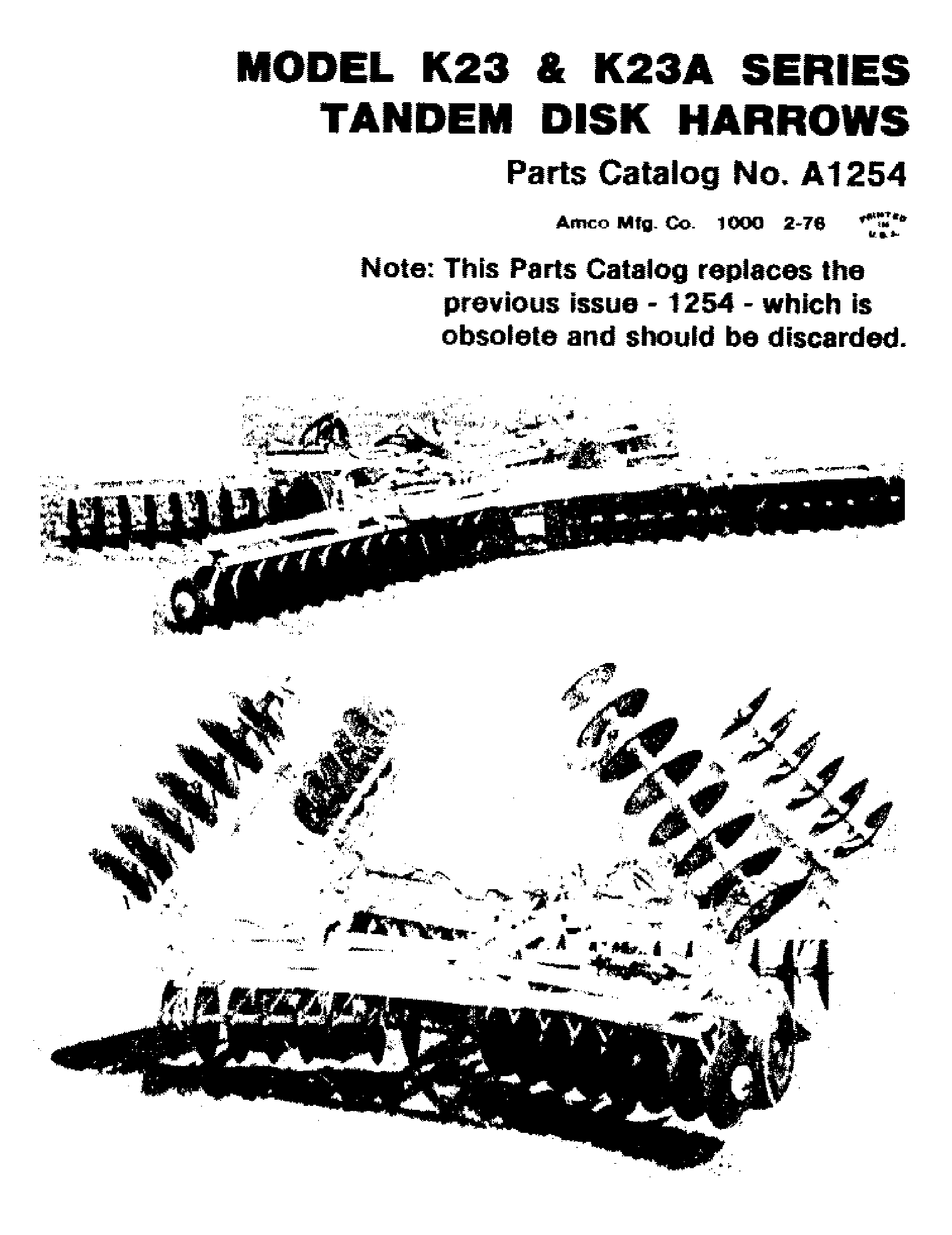 Case IH K23A - CASE TANDEM DISK HARROW(01/76 - 12/81) Parts Diagrams