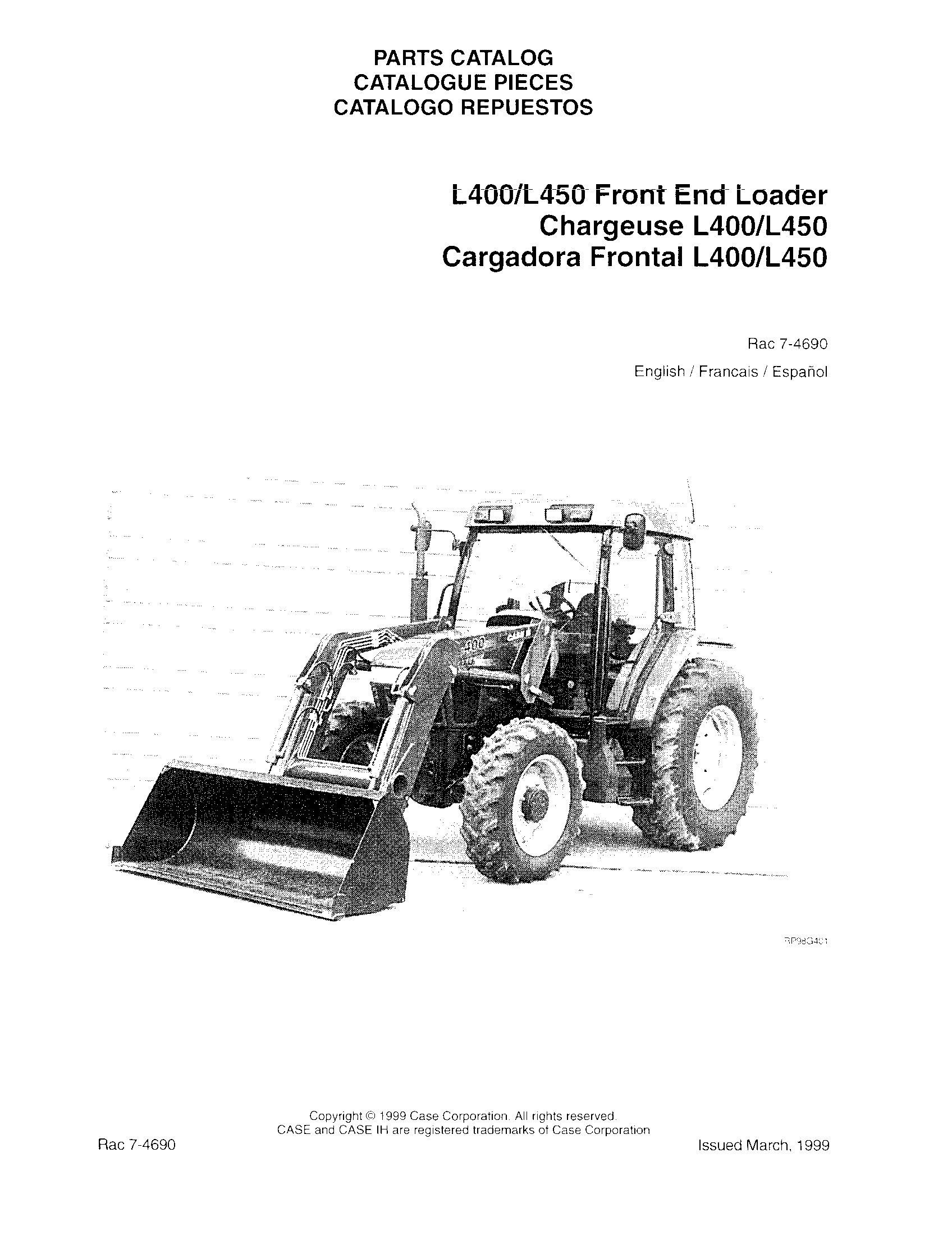 Case IH L400 - CASE IH FRONT END LOADER(01/99 - 12/00) Parts Diagrams