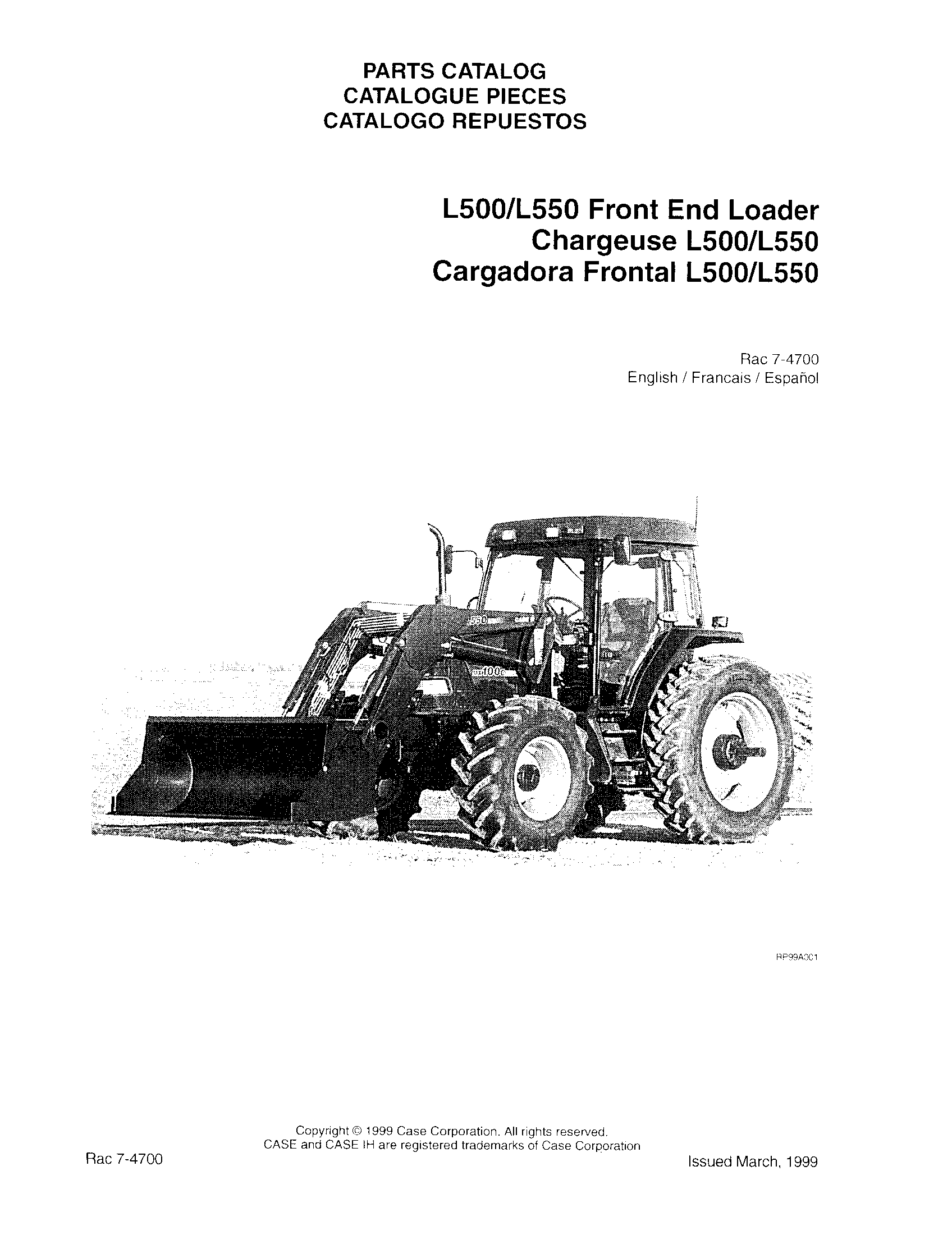 Case IH L500 - CASE IH FRONT END LOADER(01/99 - 12/00) Parts Diagrams