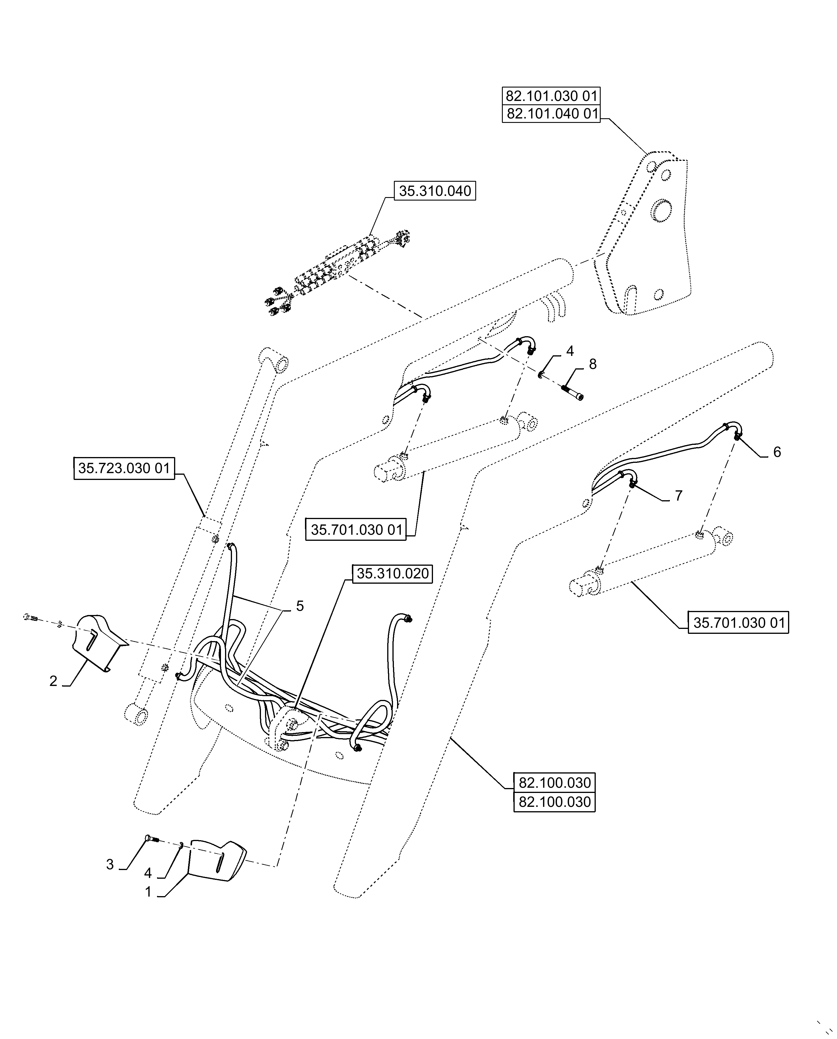 Case IH L745 - FRONT END LOADER(11/11 - ) Parts Diagrams