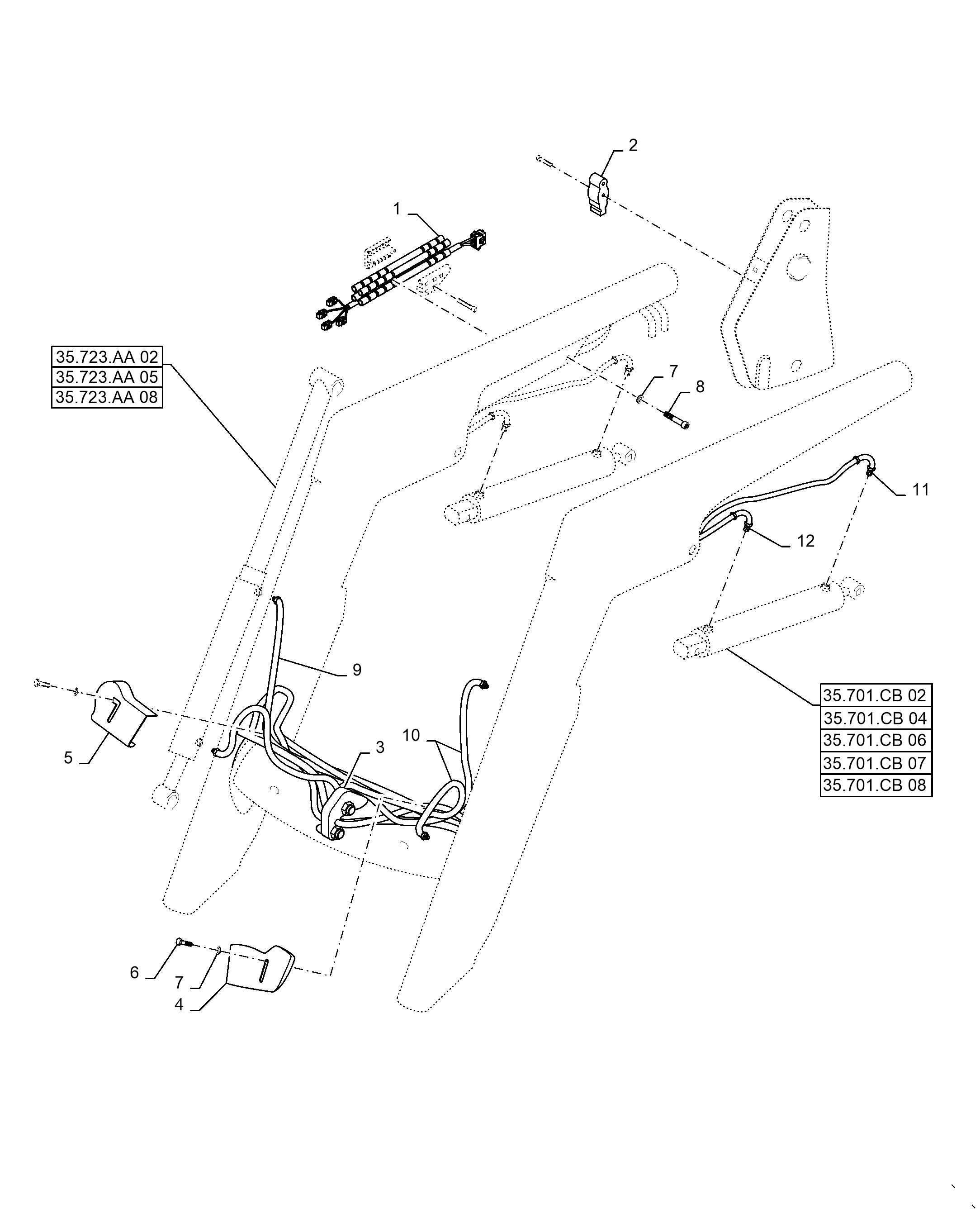 Case IH L785 - FRONT END LOADER(11/11 - 10/18) Parts Diagrams