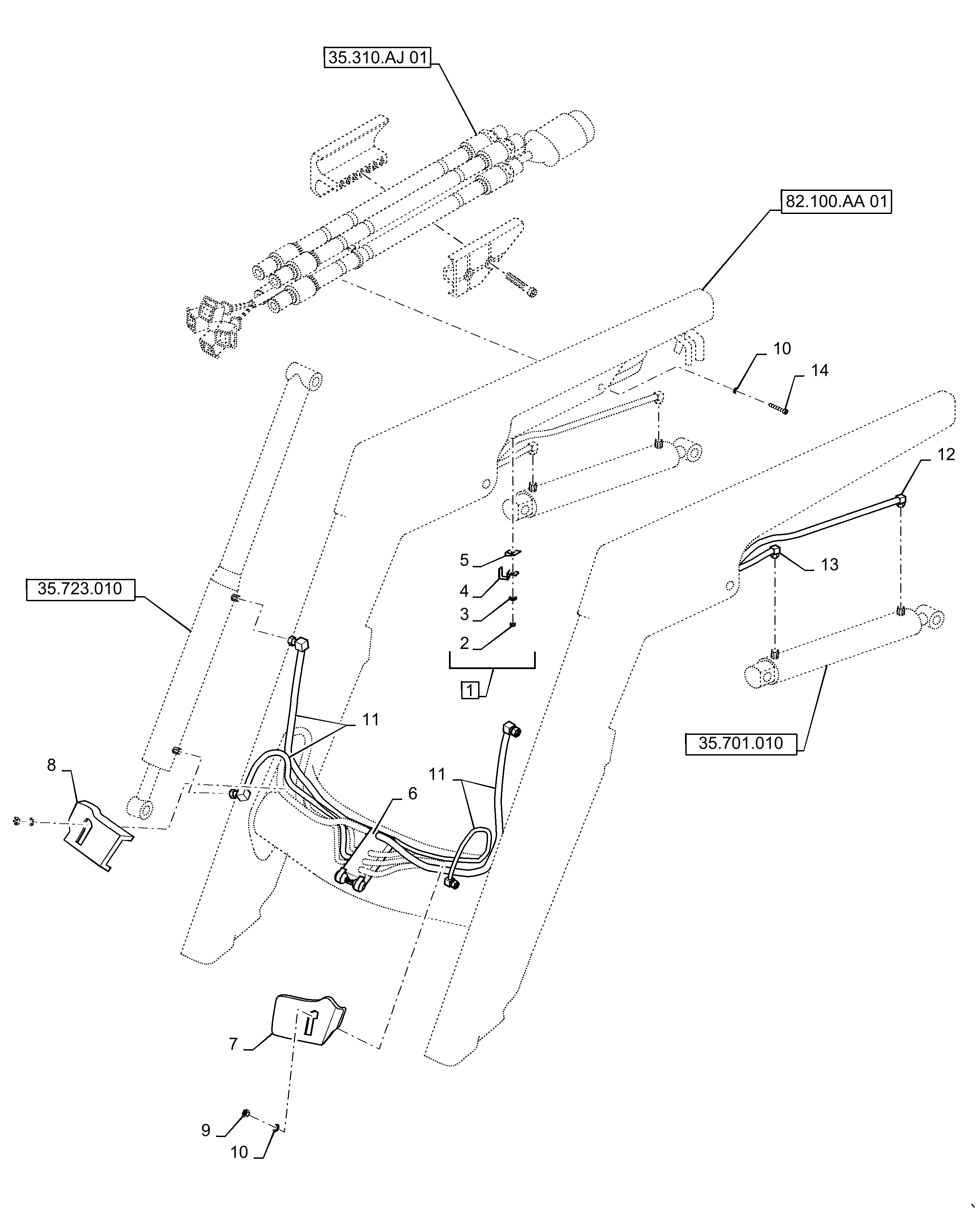 Case IH LX720 - FRONT END LOADER(01/07 - 12/09) Parts Diagrams
