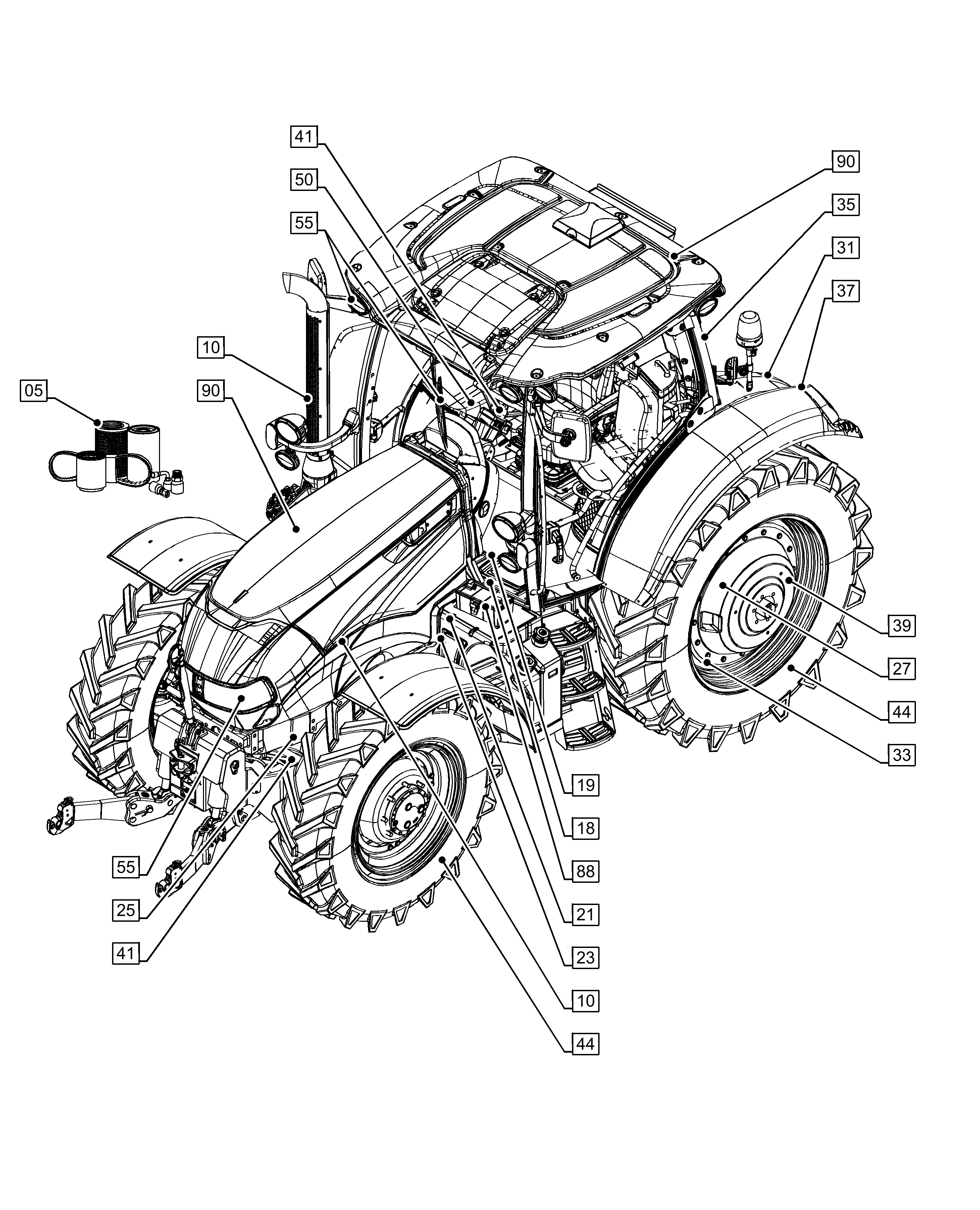 Case IH MAXXUM 145 - TRACTOR - TIER 4B(03/15 - 02/18) Parts Diagrams