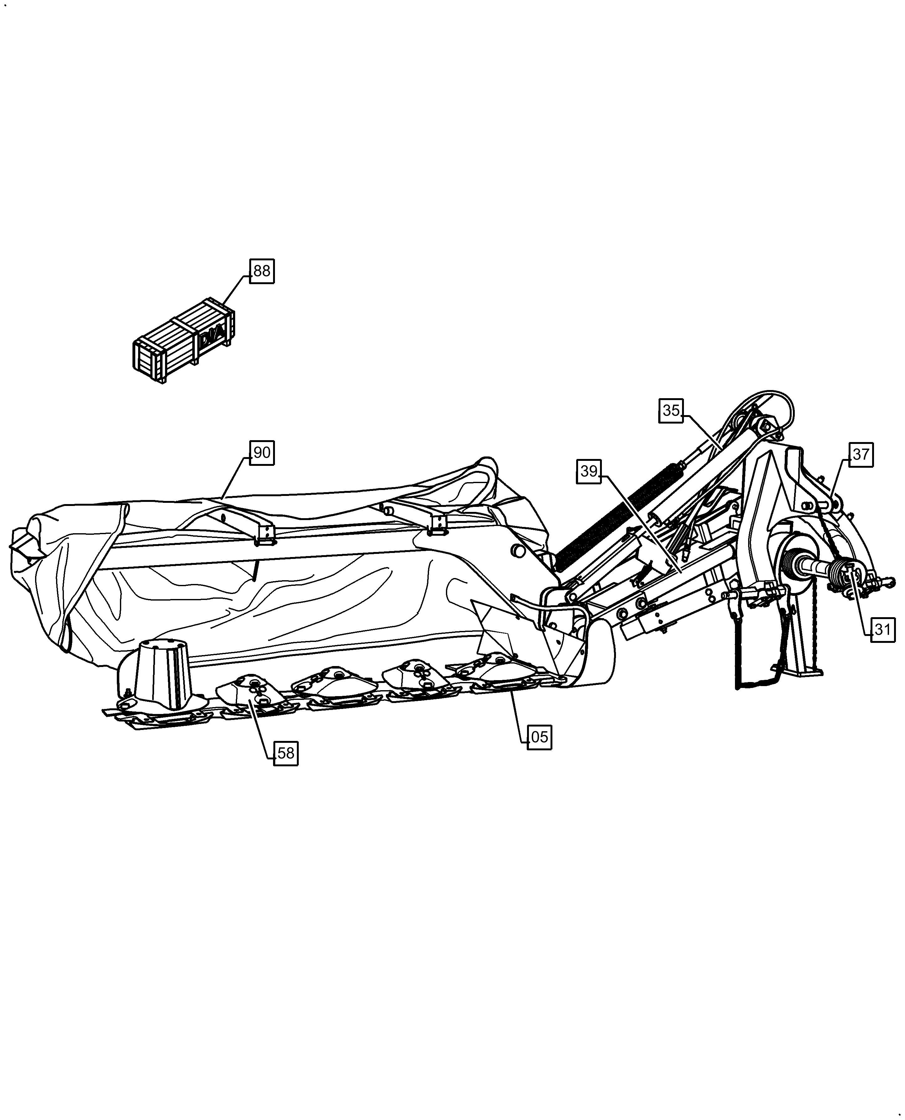 Case IH MD73 - 5 DISC MOUNTED MOWER(08/18 - ) Parts Diagrams