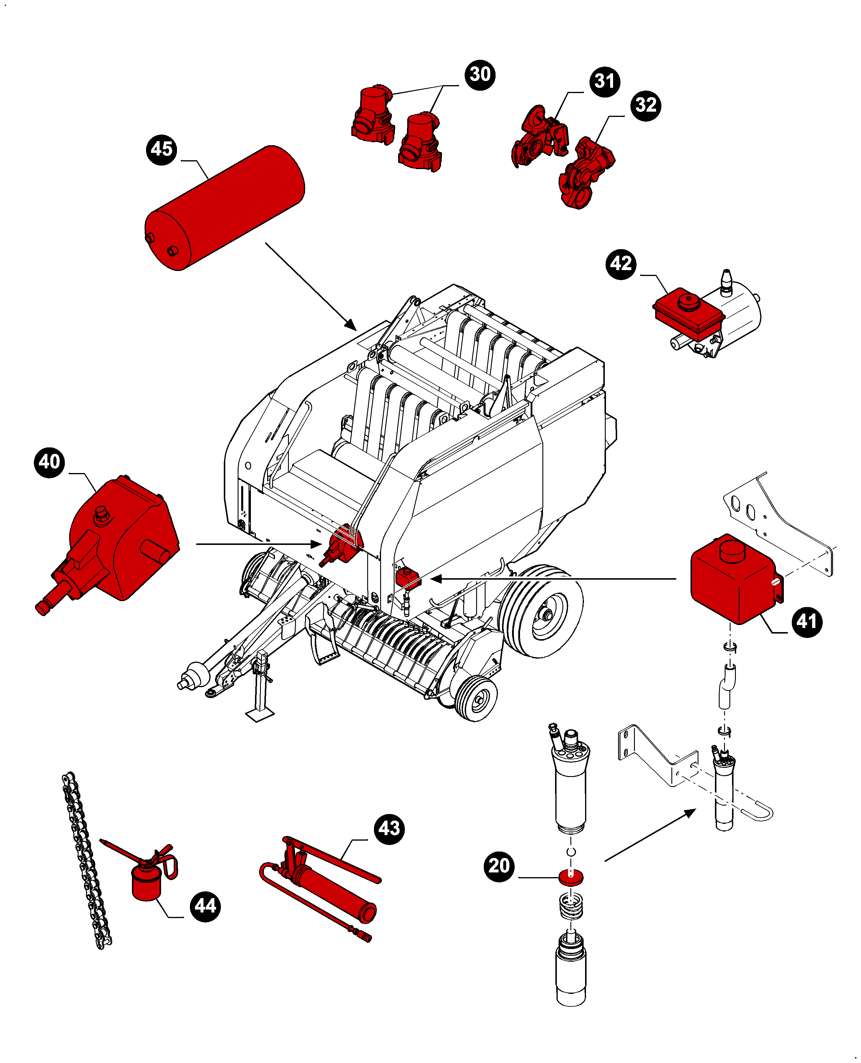 Case IH RB454 - CASE IH ROUND BALER(07/07 - 01/14) Parts Diagrams