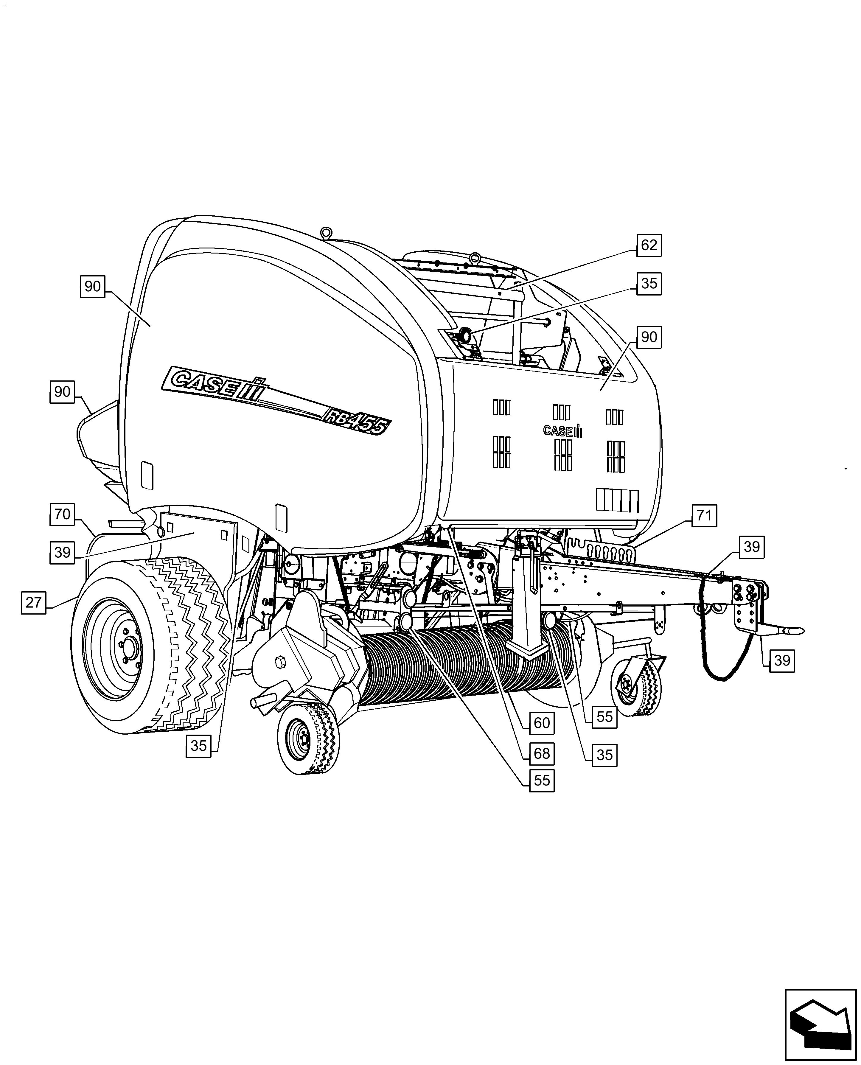 Case IH RB455 - CASE IH ROUND BALER - NORTH AMERICA(11/13 - ) Parts ...