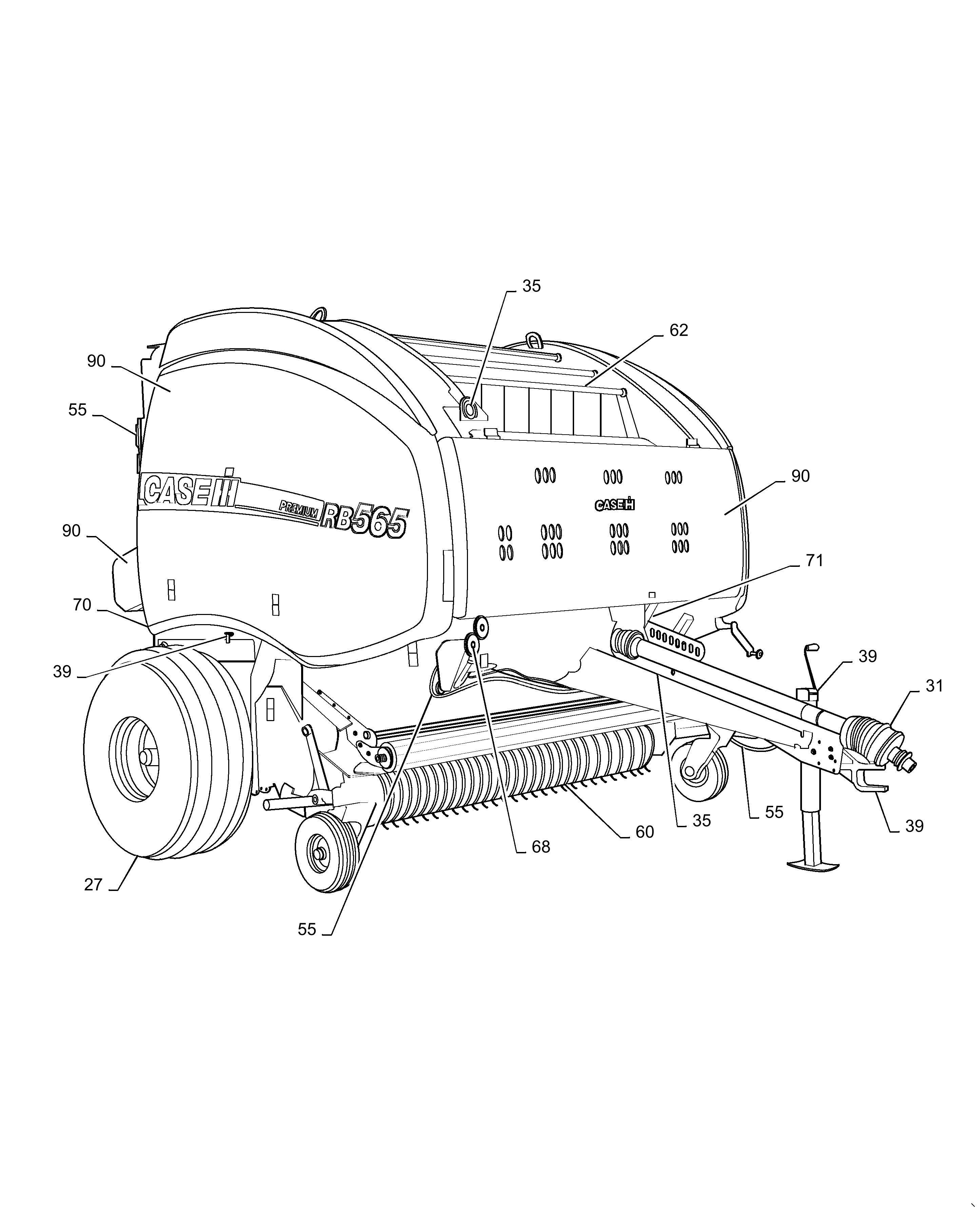 Case IH RB565 - CASE IH ROUND BALER PREMIUM(01/19 - ) Parts Diagrams