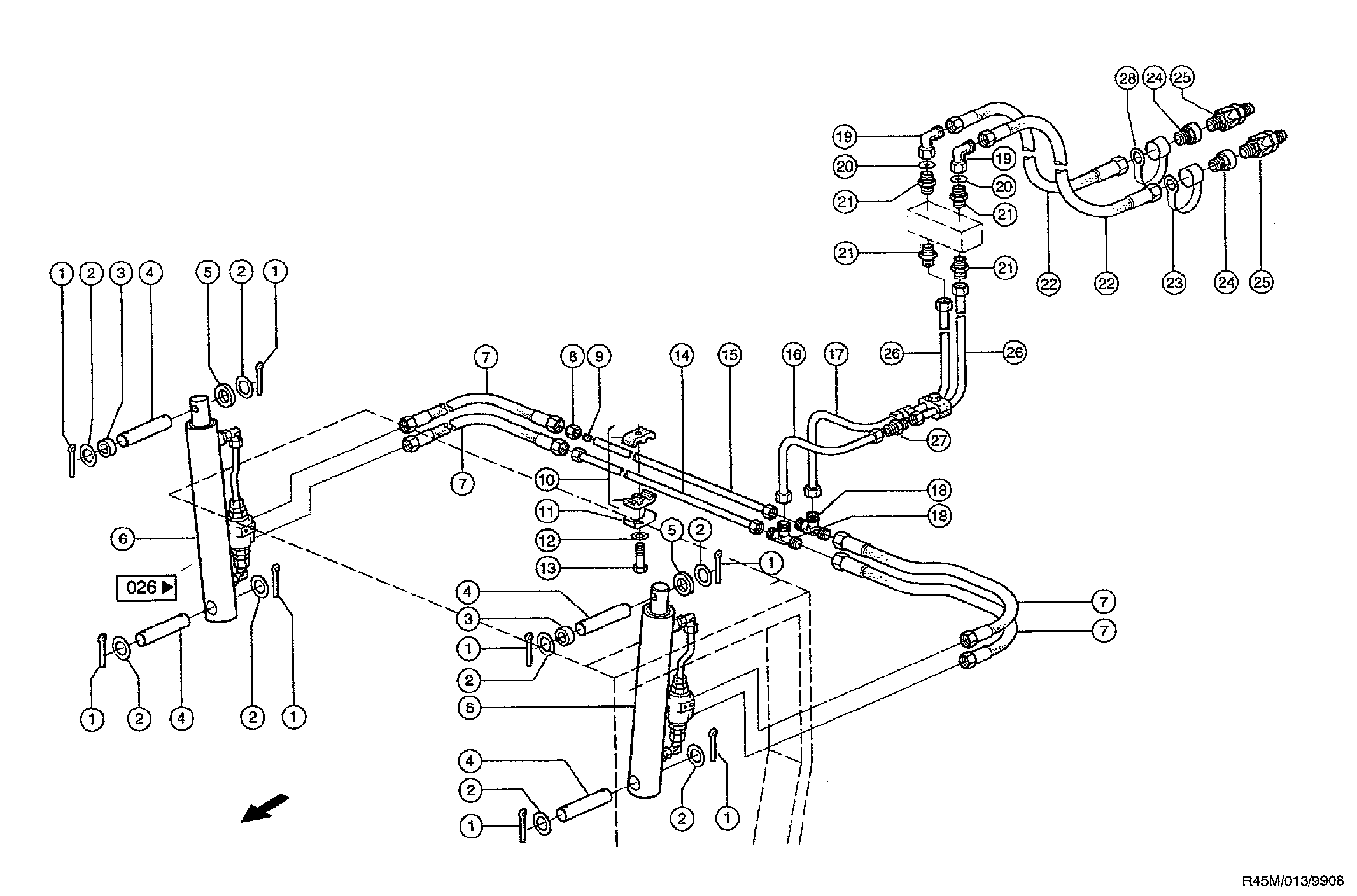 Case IH RU450 - TYPE 662 CORN HEAD(06/98 - 09/01) Parts Diagrams