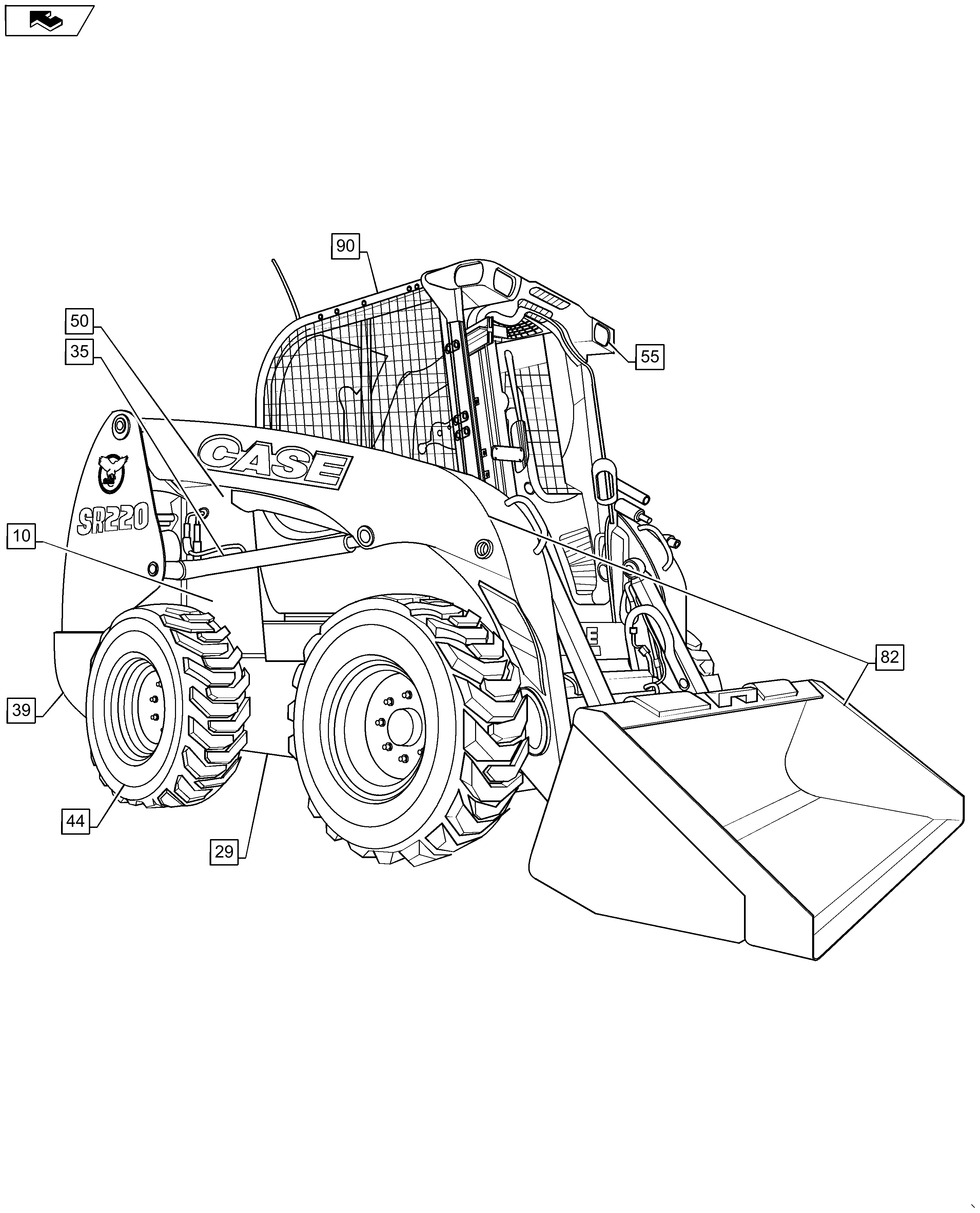Case IH SR220 - SKID STEER LOADER - TIER 4A(01/13 - 01/15) Parts Diagrams
