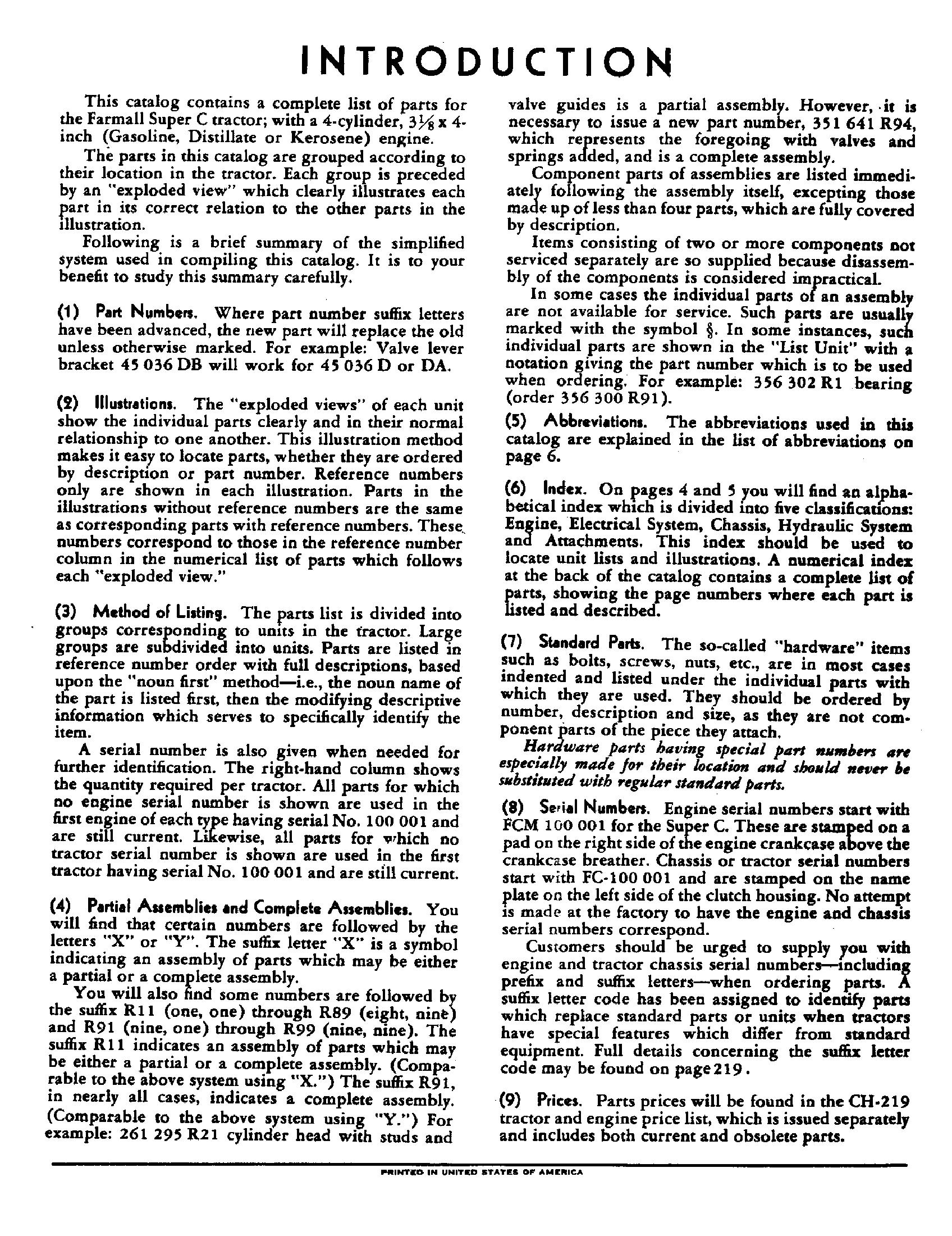 Case IH SUPER C - FARMALL TRACTOR(01/51 - 12/53) Parts Diagrams