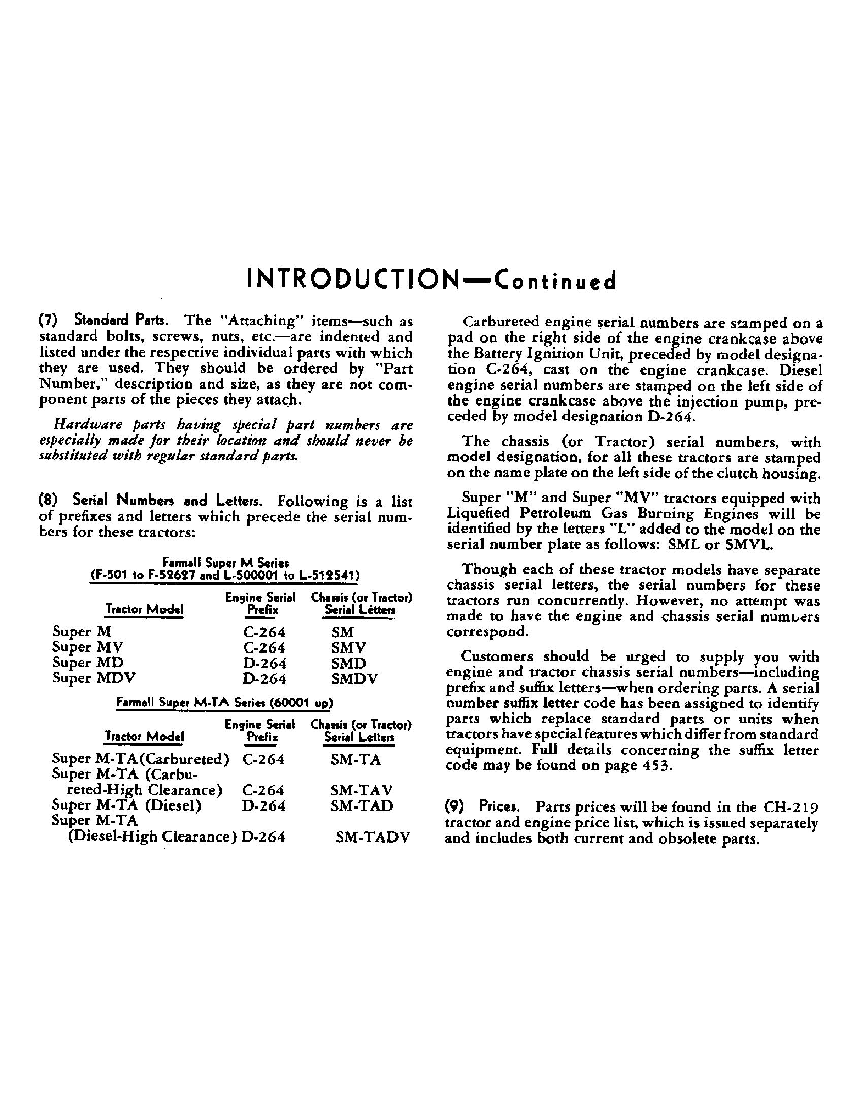 Case IH SUPER M-TA - FARMALL TRACTOR(01/54 - 12/54) Parts Diagrams