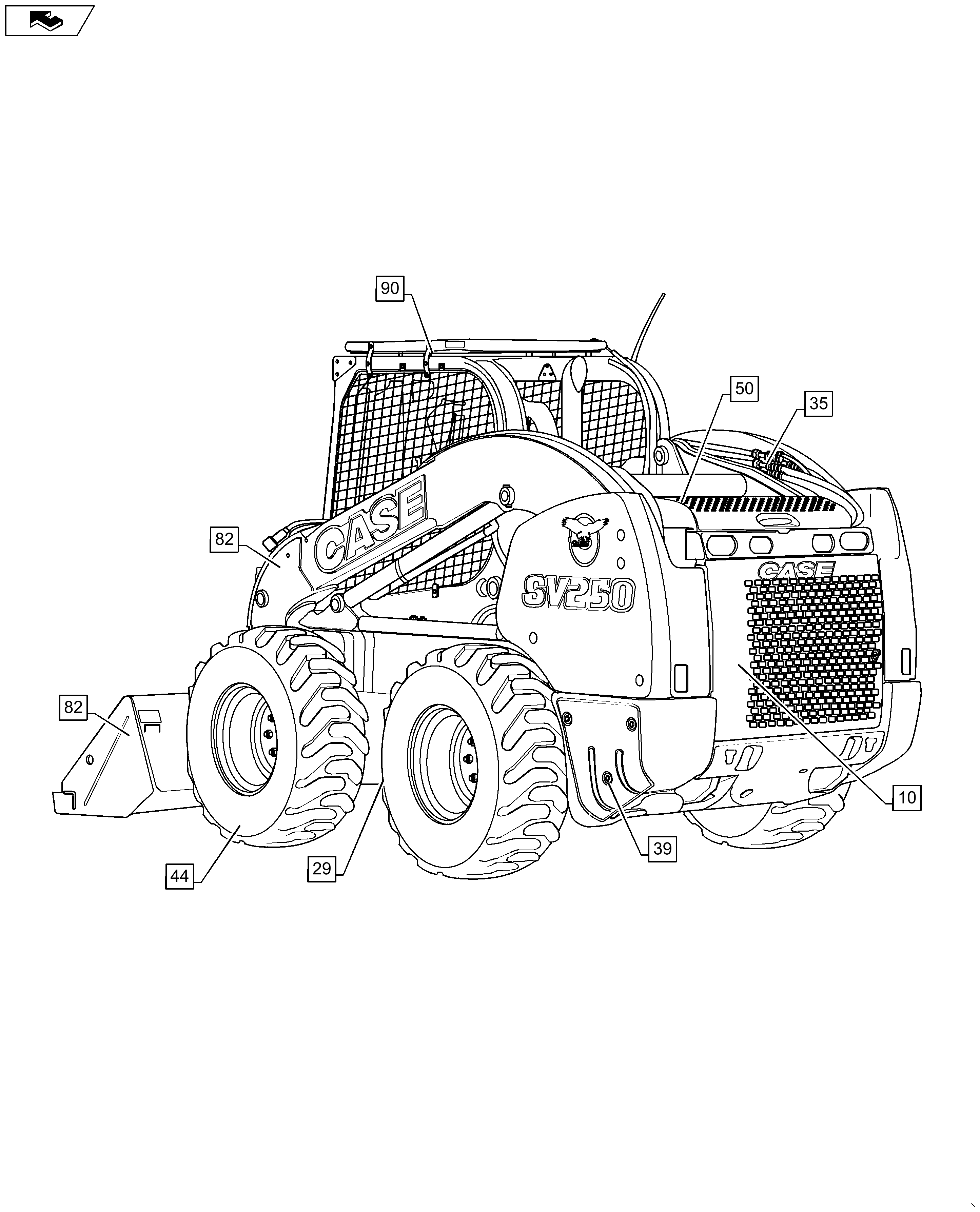 Case IH SV250 - SKID STEER LOADER - NRC(01/13 - ) Parts Diagrams