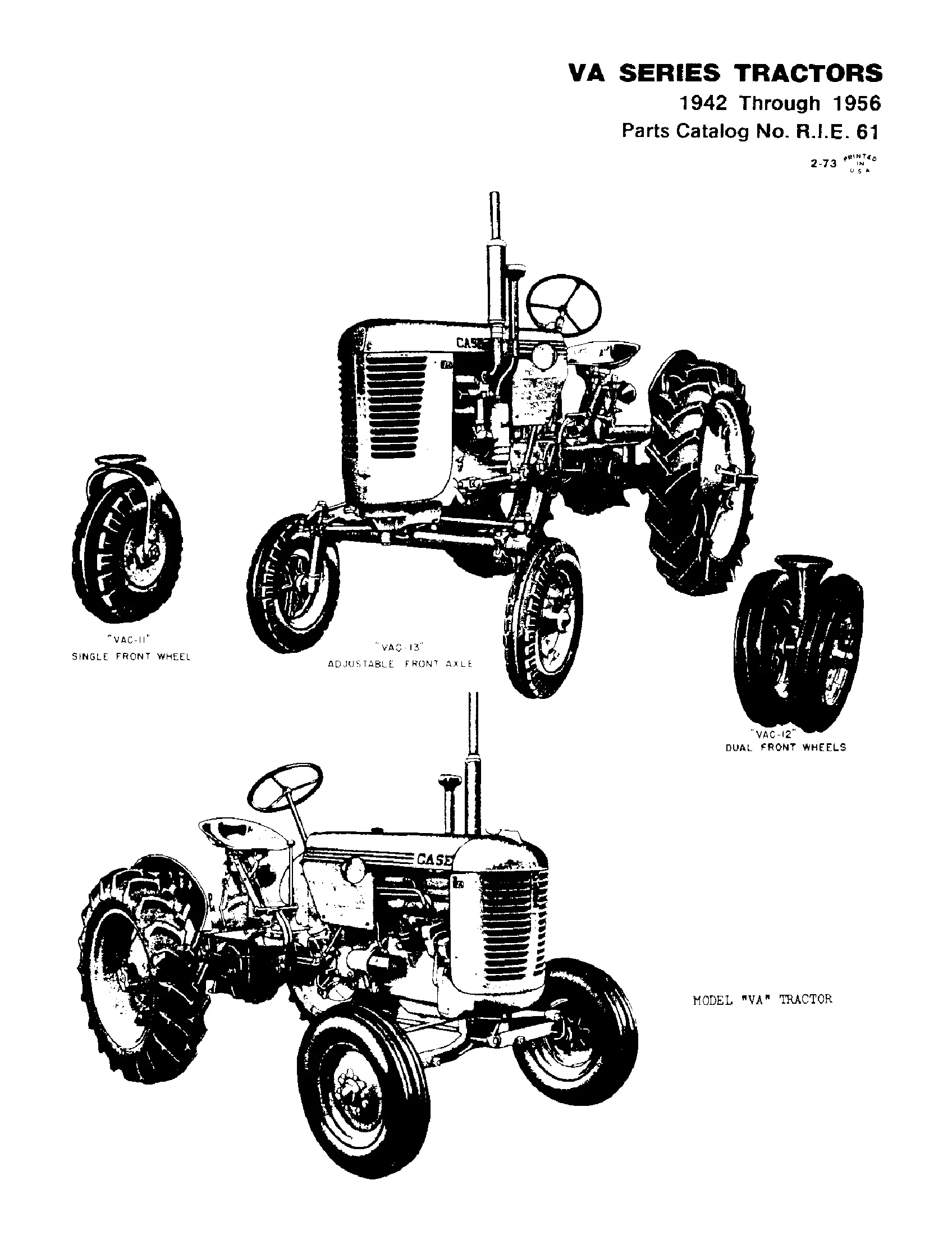 Case IH VAC12-SERIES - CASE TITAN TRACTORS(01/42 - 12/56) Parts Diagrams