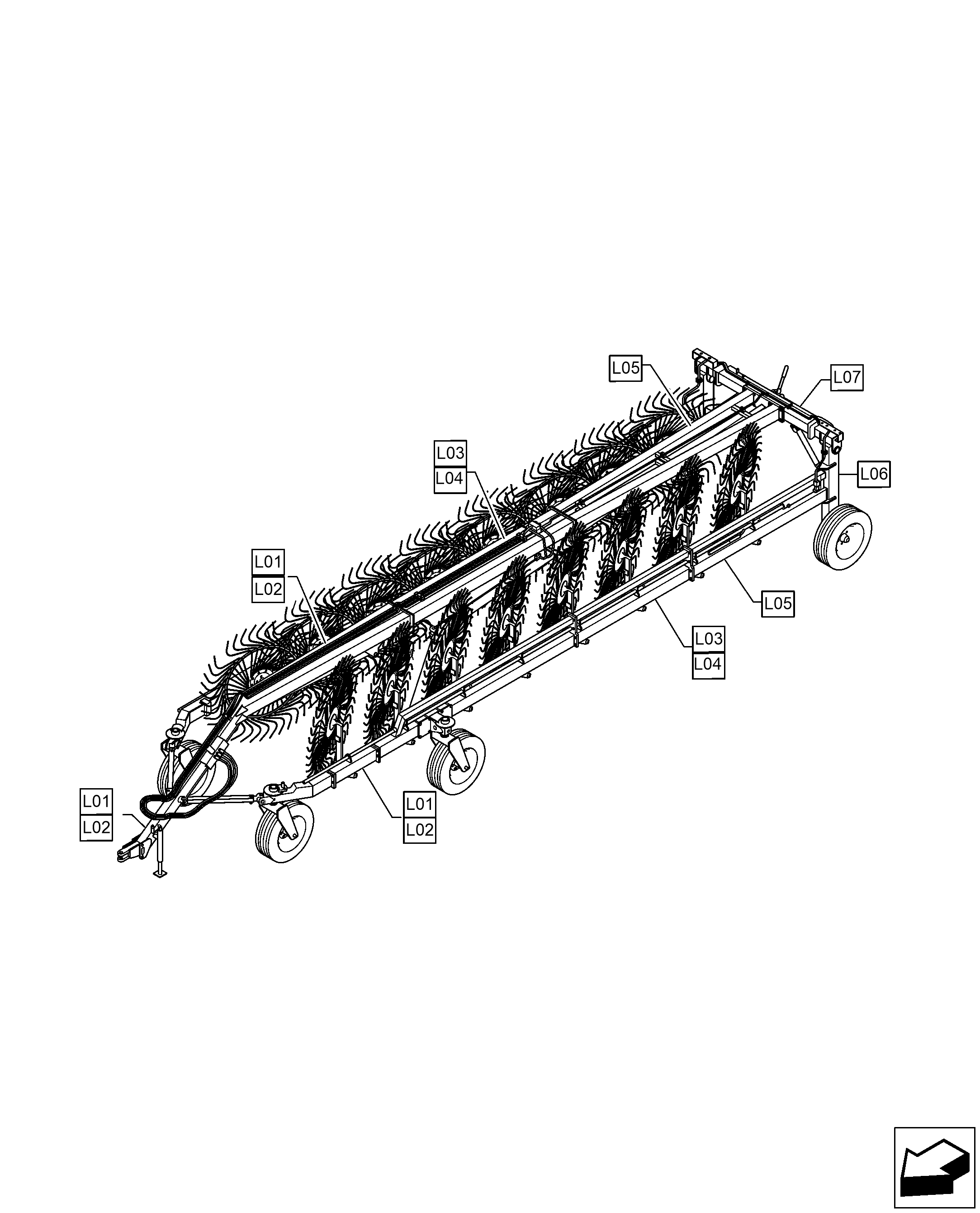 Case IH WR302 - 12 WHEEL RAKE(11/14 - ) Parts Diagrams