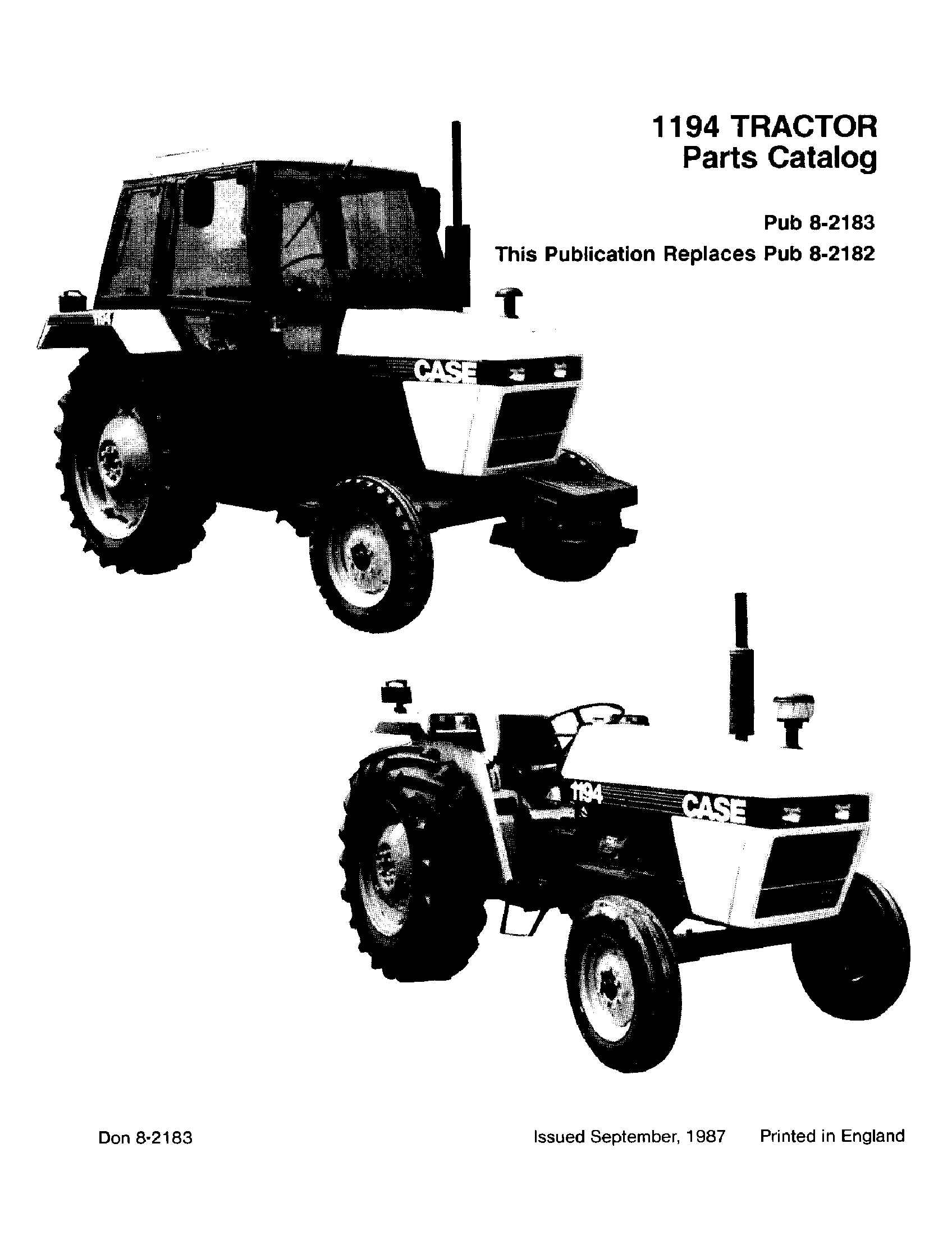 Case IH 1194 - CASE DIESEL TRACTOR(01/83 - 12/85) Parts Diagrams