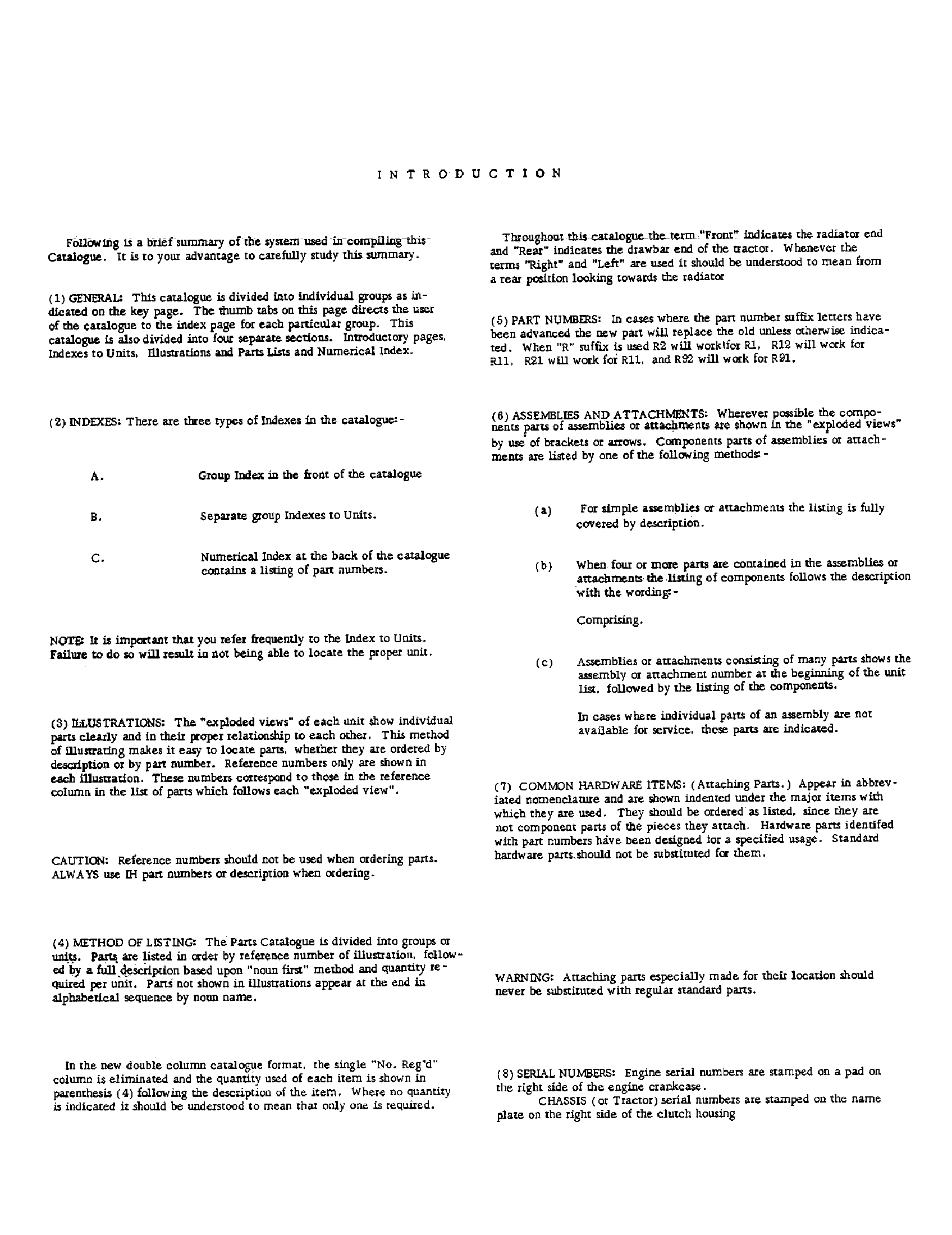 Case IH 276 - INTERNATIONAL TRACTOR(01/89 - 12/90) Parts Diagrams